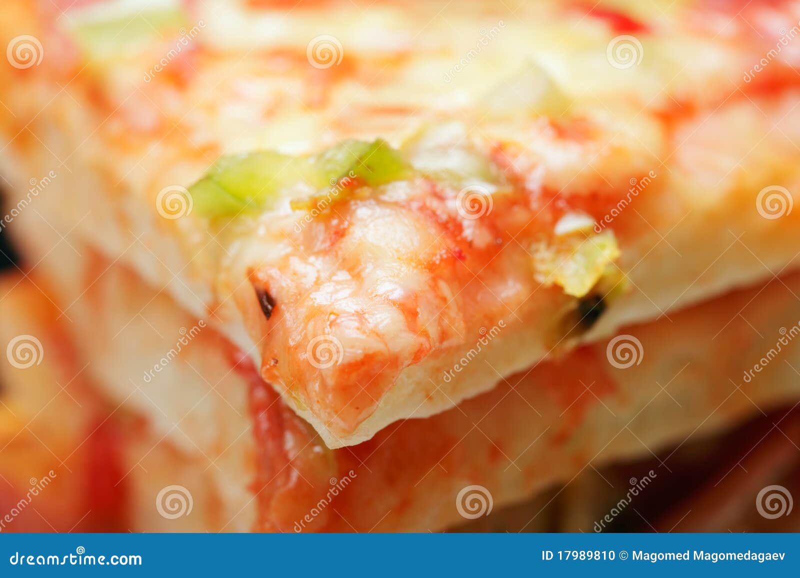 Melted Cheese on Pizza Slice Stock Photo - Image of pieces, delicious ...