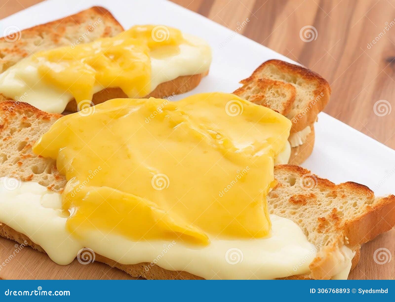 Melted cheese on toast stock illustration. Illustration of snack ...