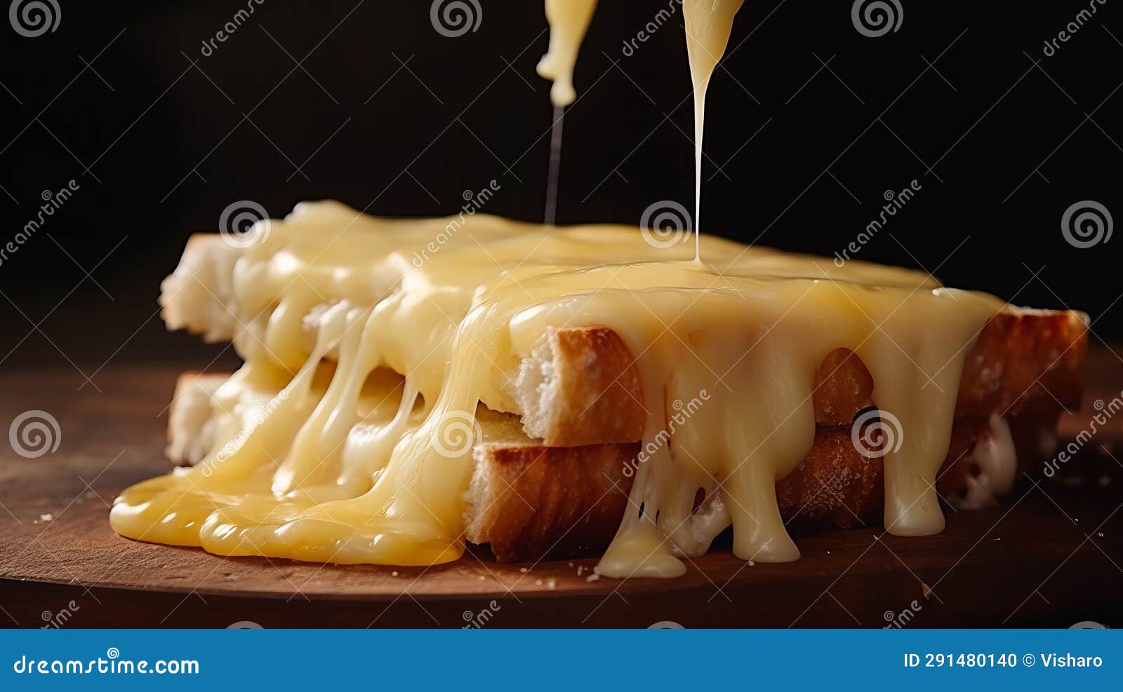 Melted cheese on toast stock illustration. Illustration of dripping ...