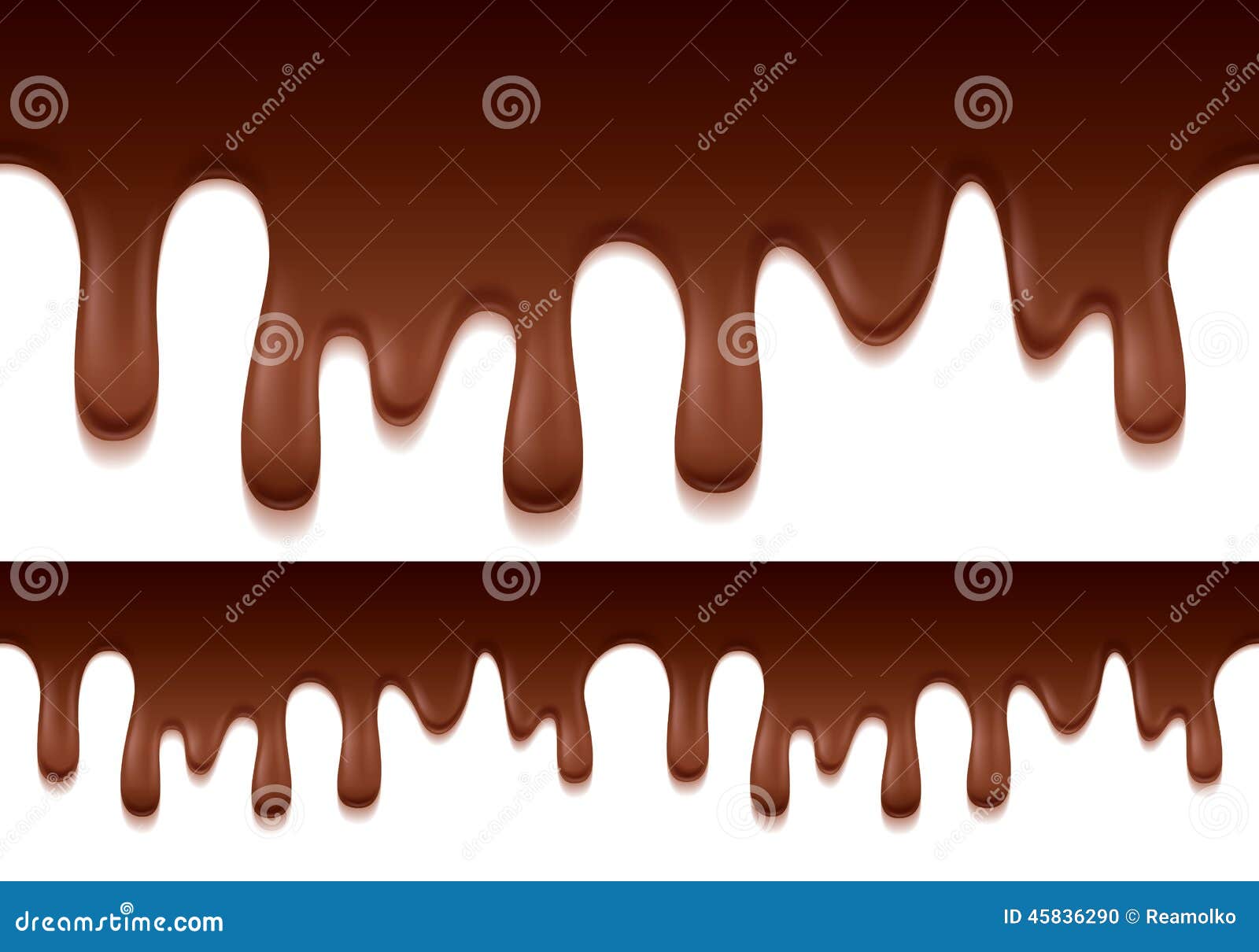Melted chocolate drips. stock vector. Illustration of isolated - 45836290