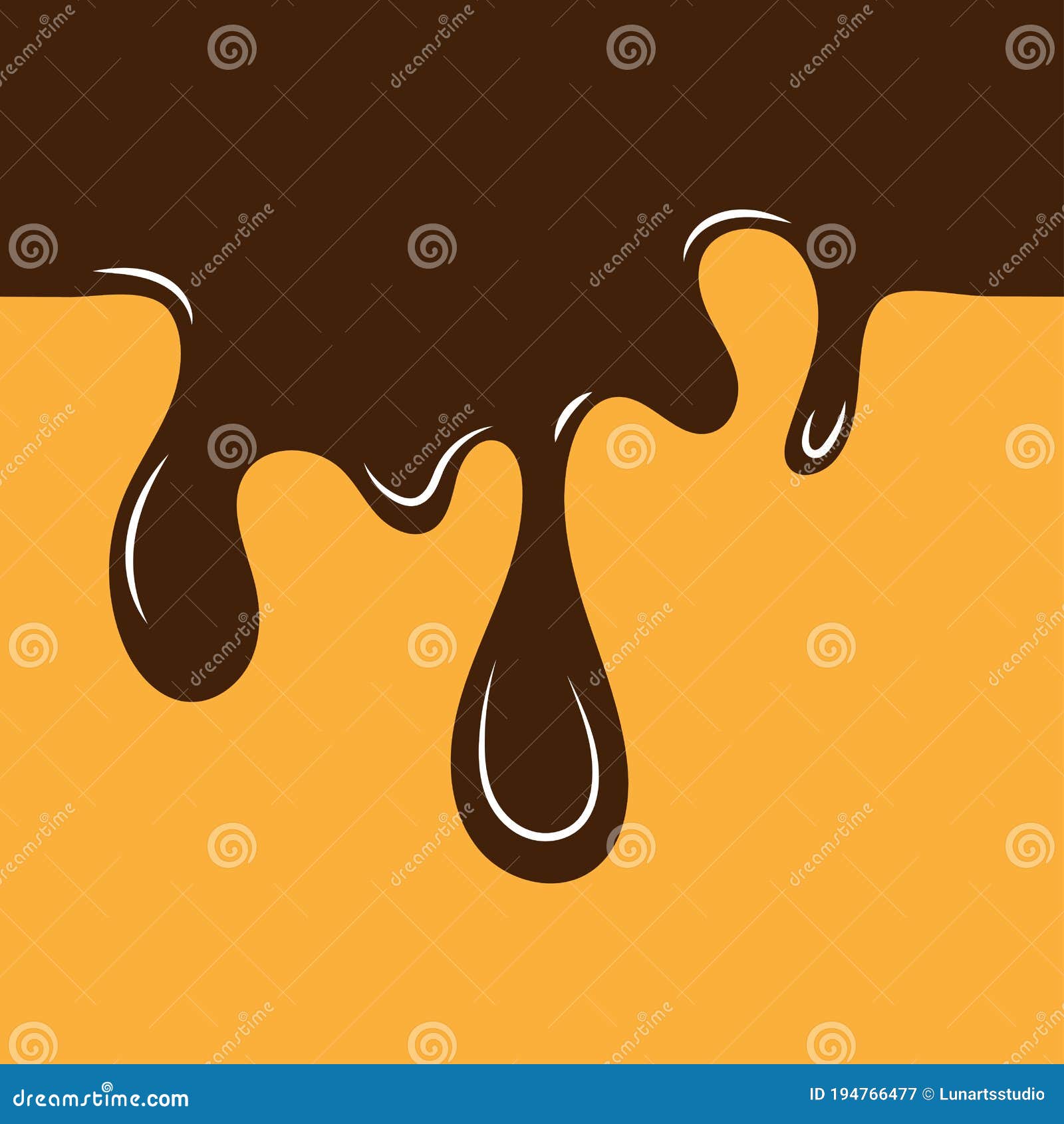 Melted Chocolate Drips - Seamless Horizontal Border. Seamless Pattern ...