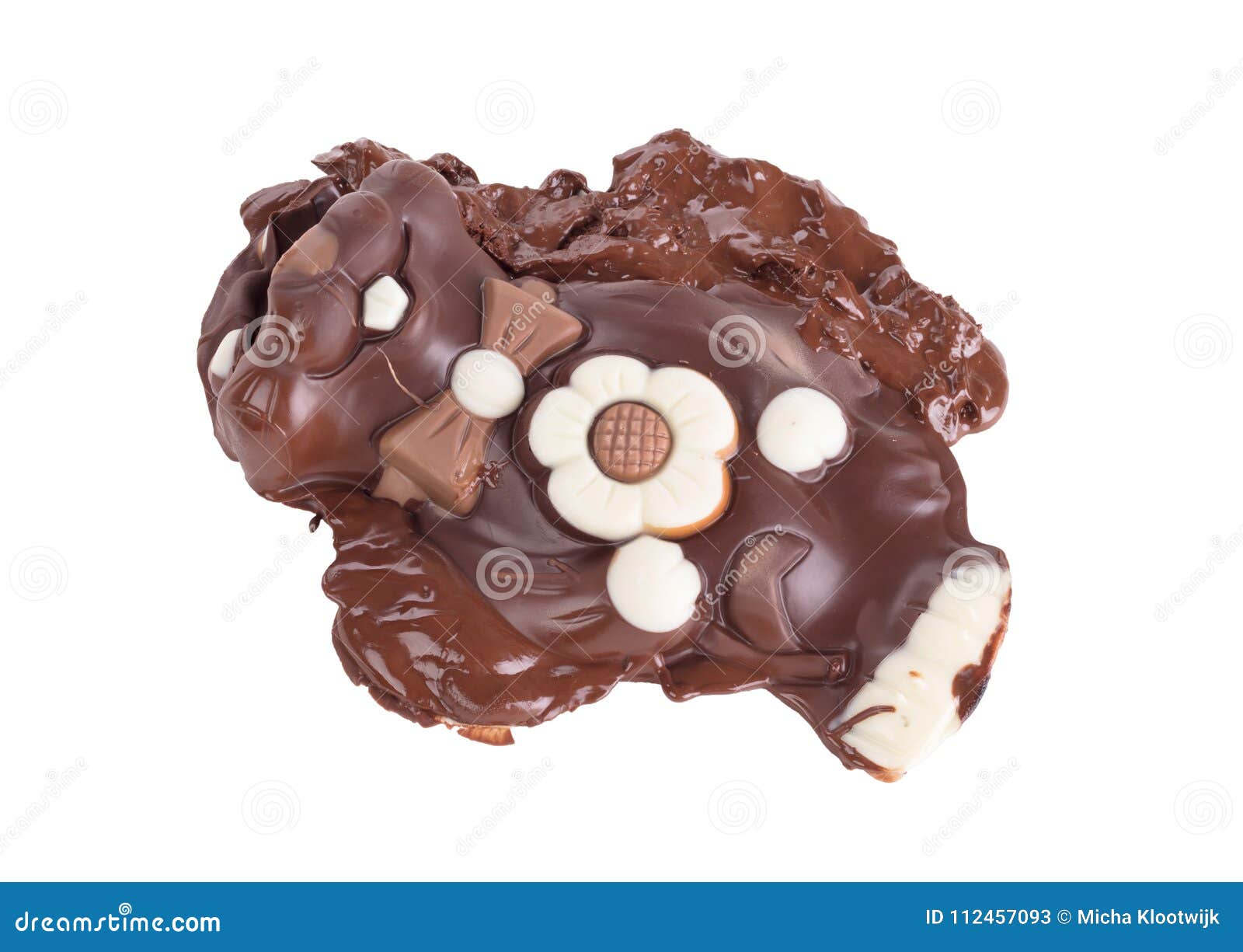 Melted Chocolate Easter Bunny Stock Image - Image of candy, holiday ...