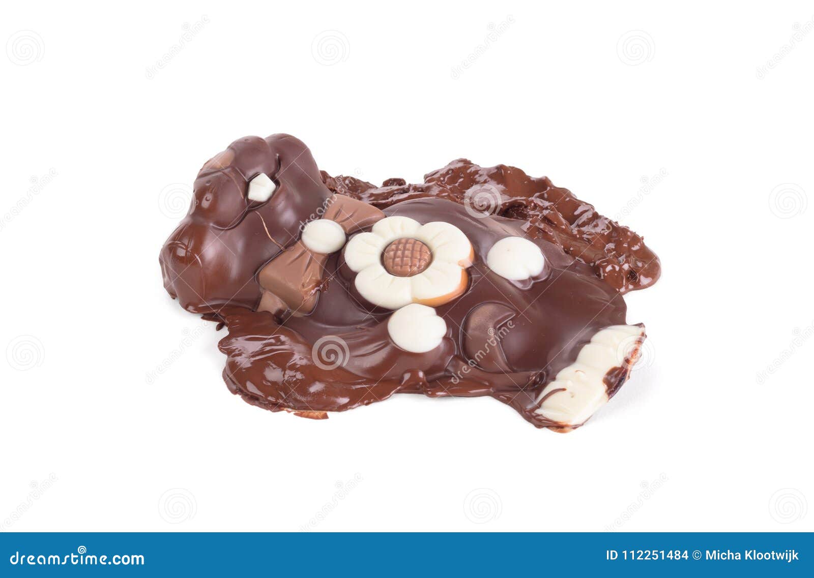 Melted Chocolate Easter Bunny Stock Photo - Image of isolated, gift ...