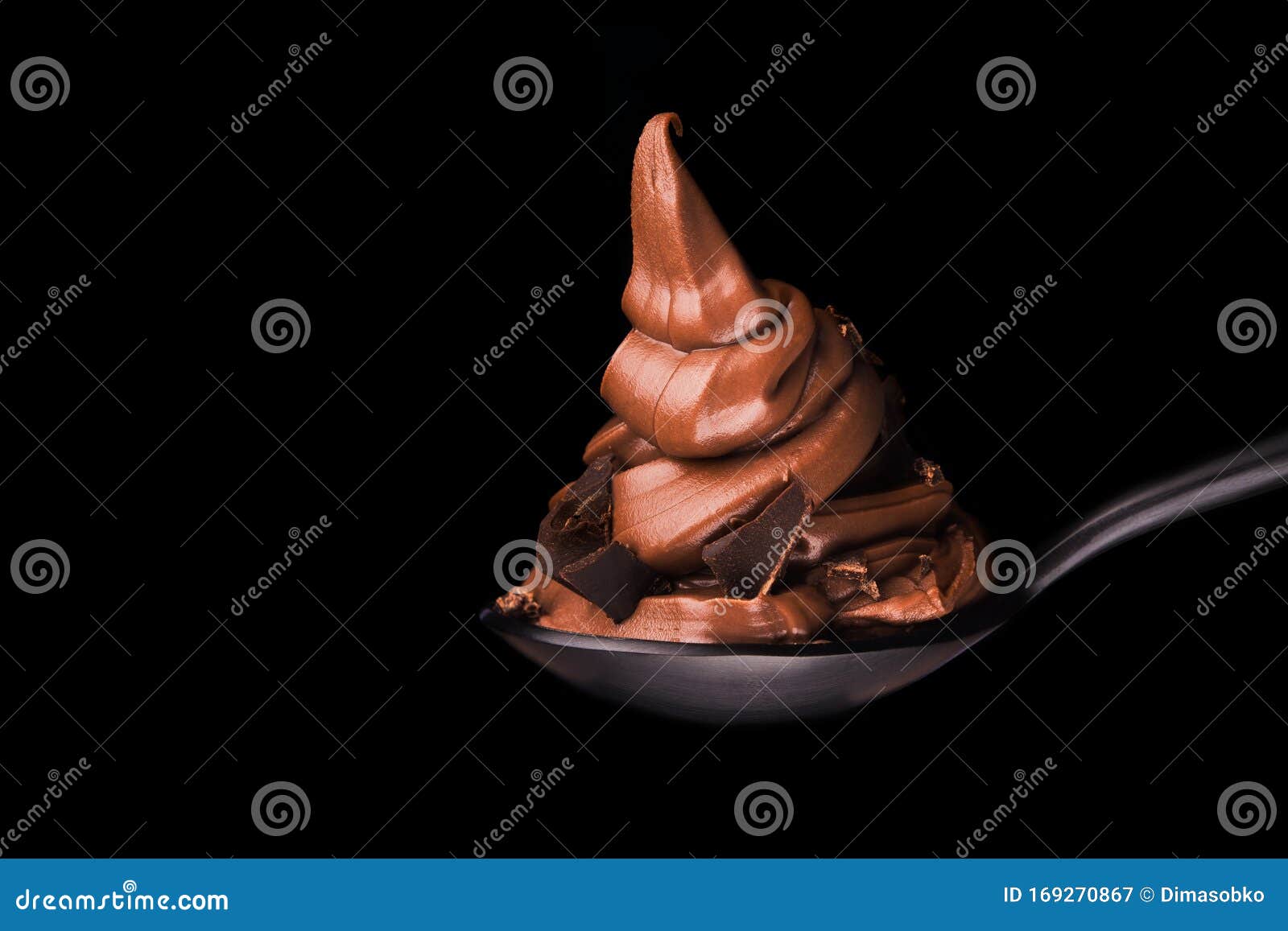 Melted Chocolate Pile on a Spoon Stock Image - Image of melted, macro ...