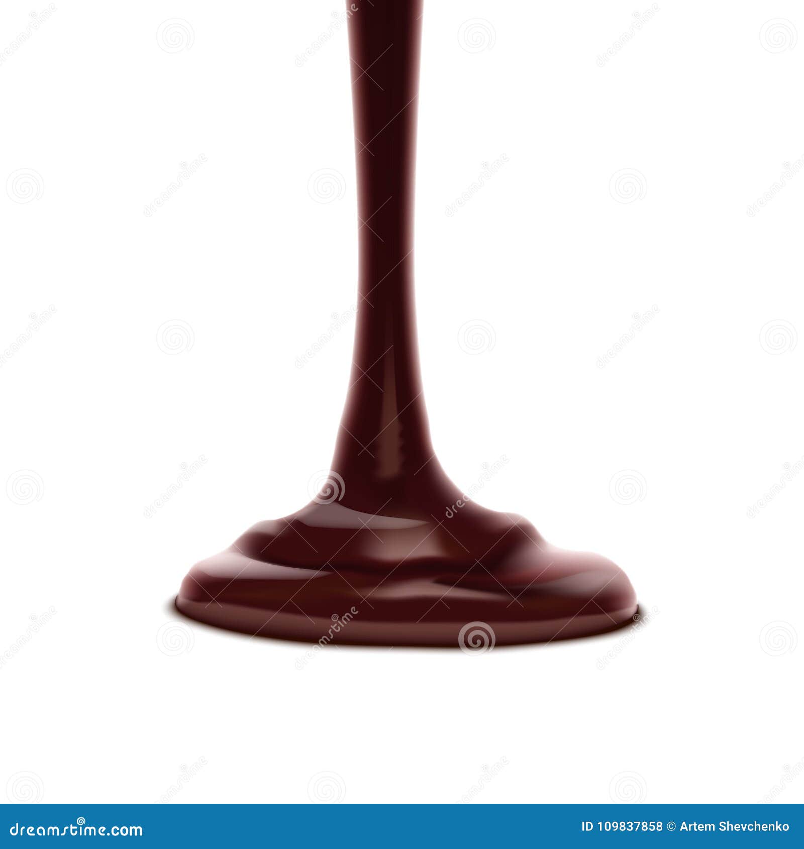 Melted Chocolate Pouring on White Background Vector Illustration Stock ...