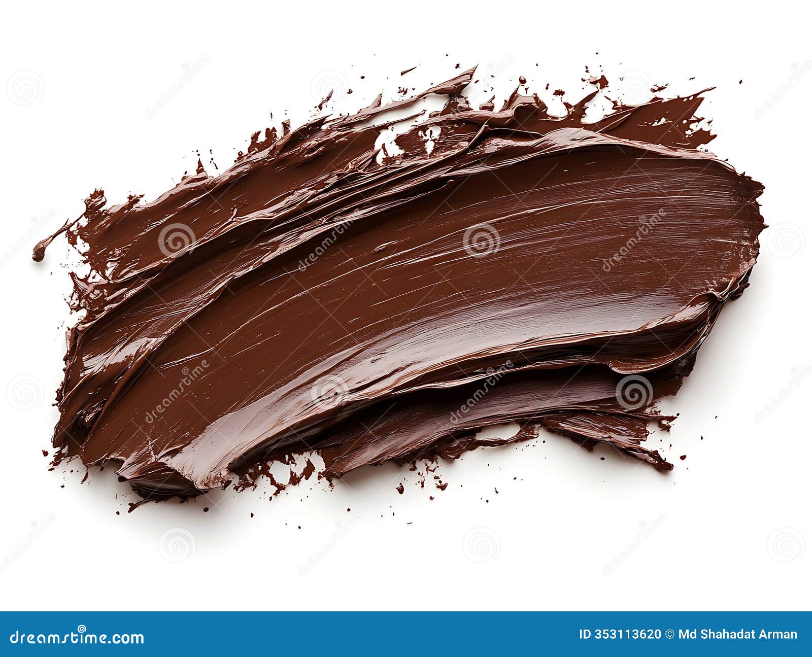 Chocolate Smear Isolated, Melted Chocolate Texture On White Background ...
