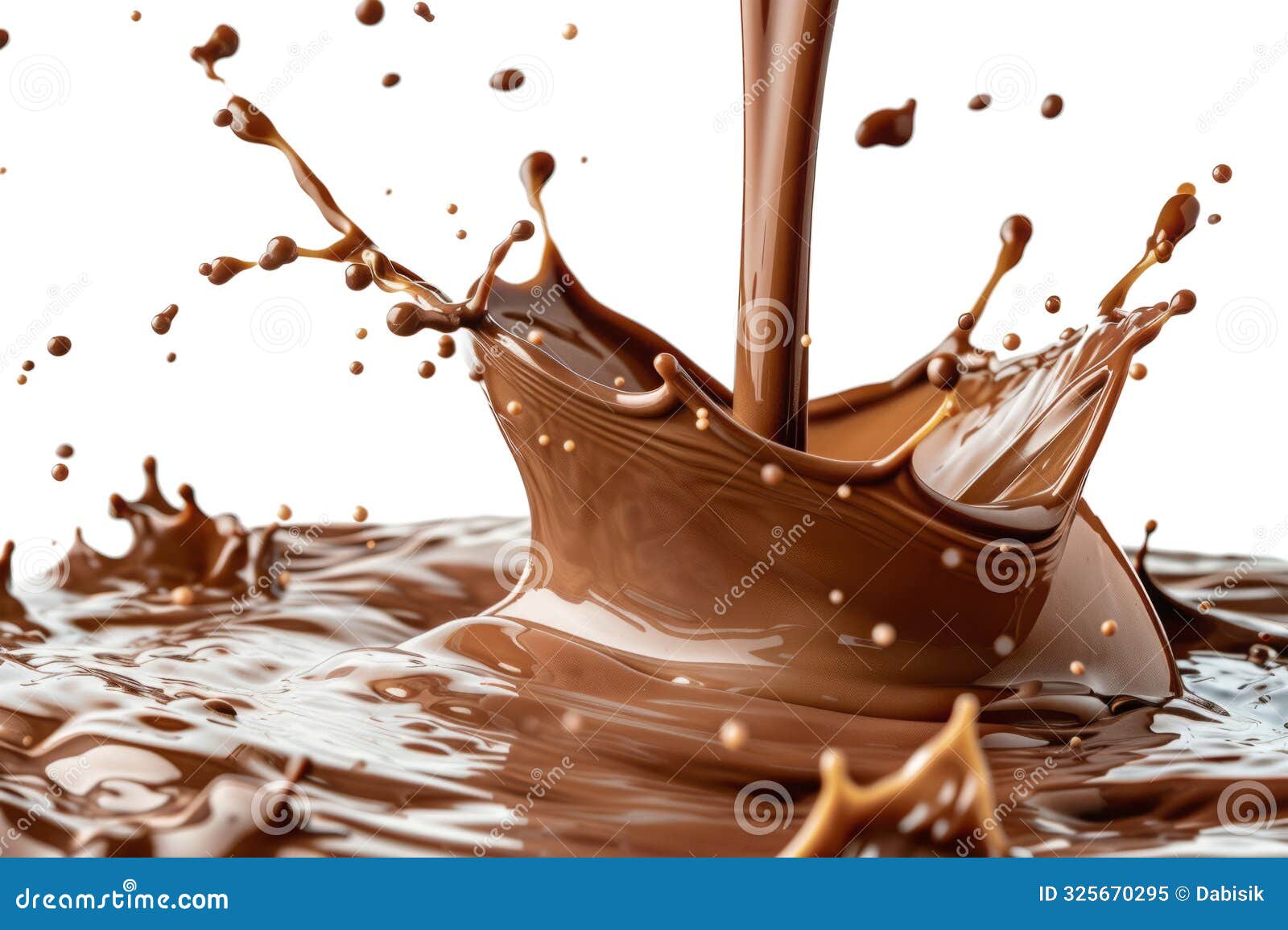 Melted Chocolate Splash with Droplets, Close Up Stock Image - Image of ...