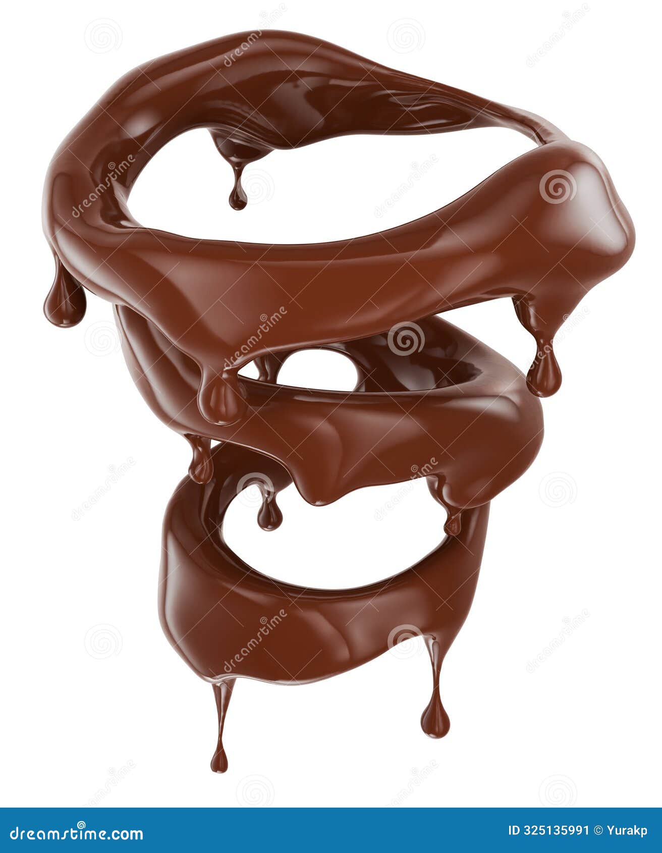 Melted Chocolate Splash Isolated on a White Background. Clipping Path ...
