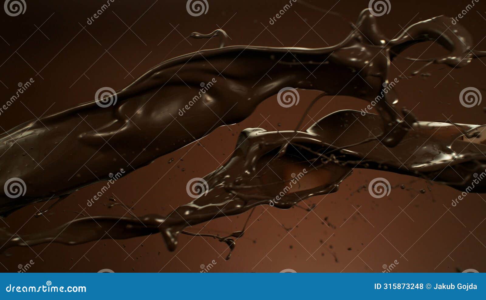 Melted Chocolate Splashes Flying in the Air Stock Photo - Image of ...