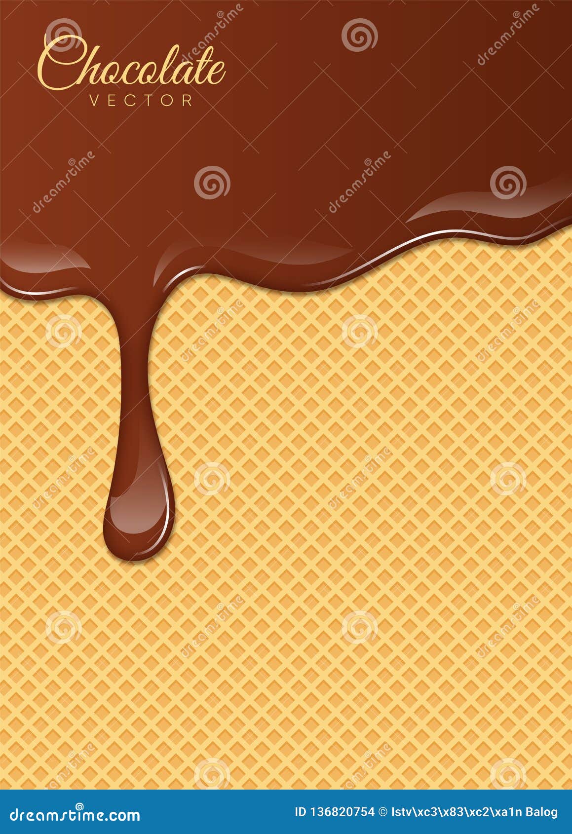Melted Chocolate Syrup. Sweet Design. Vector Illustration. Stock Vector ...