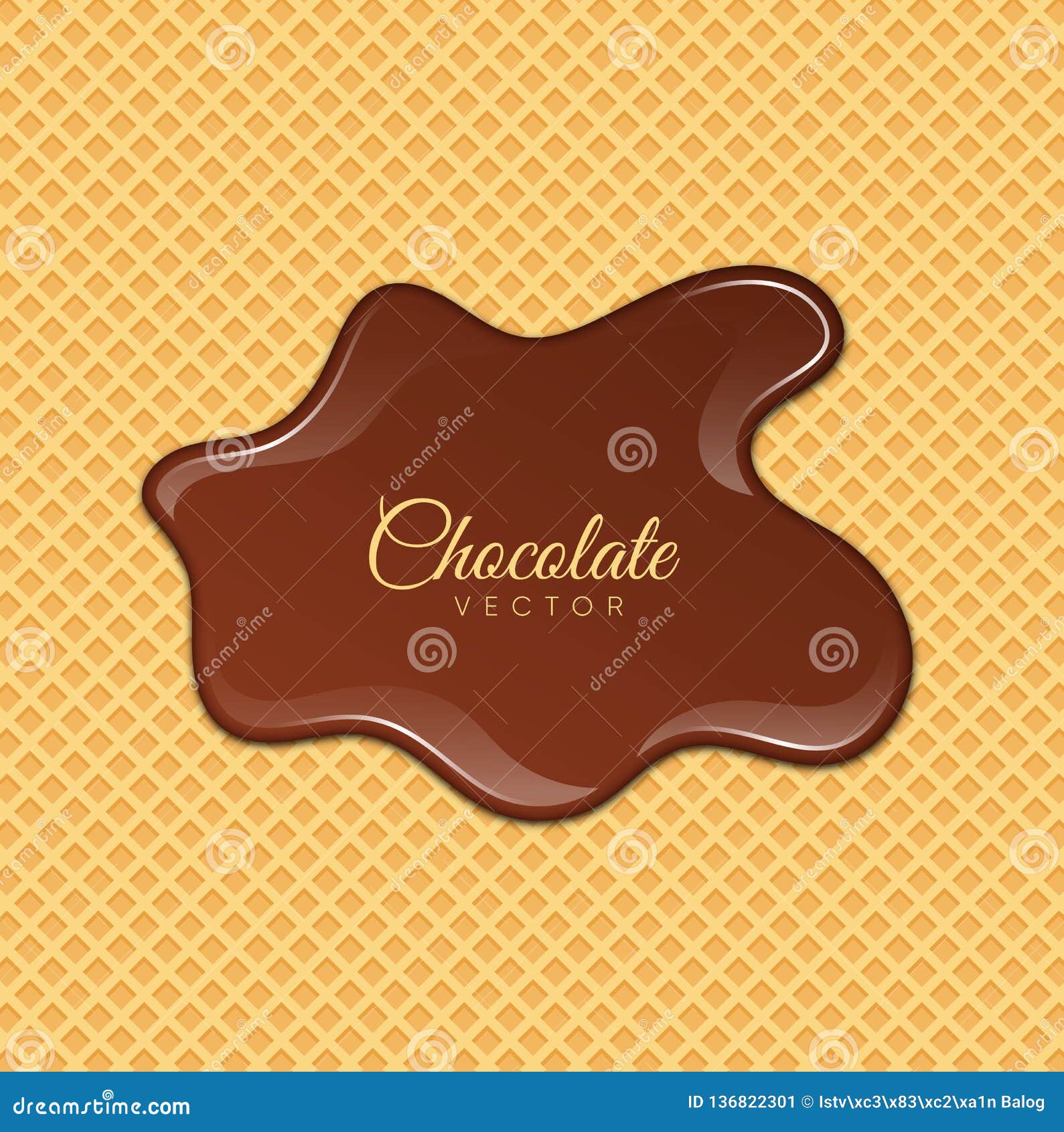 Melted Chocolate Syrup. Sweet Design. Vector Illustration. Stock Vector ...