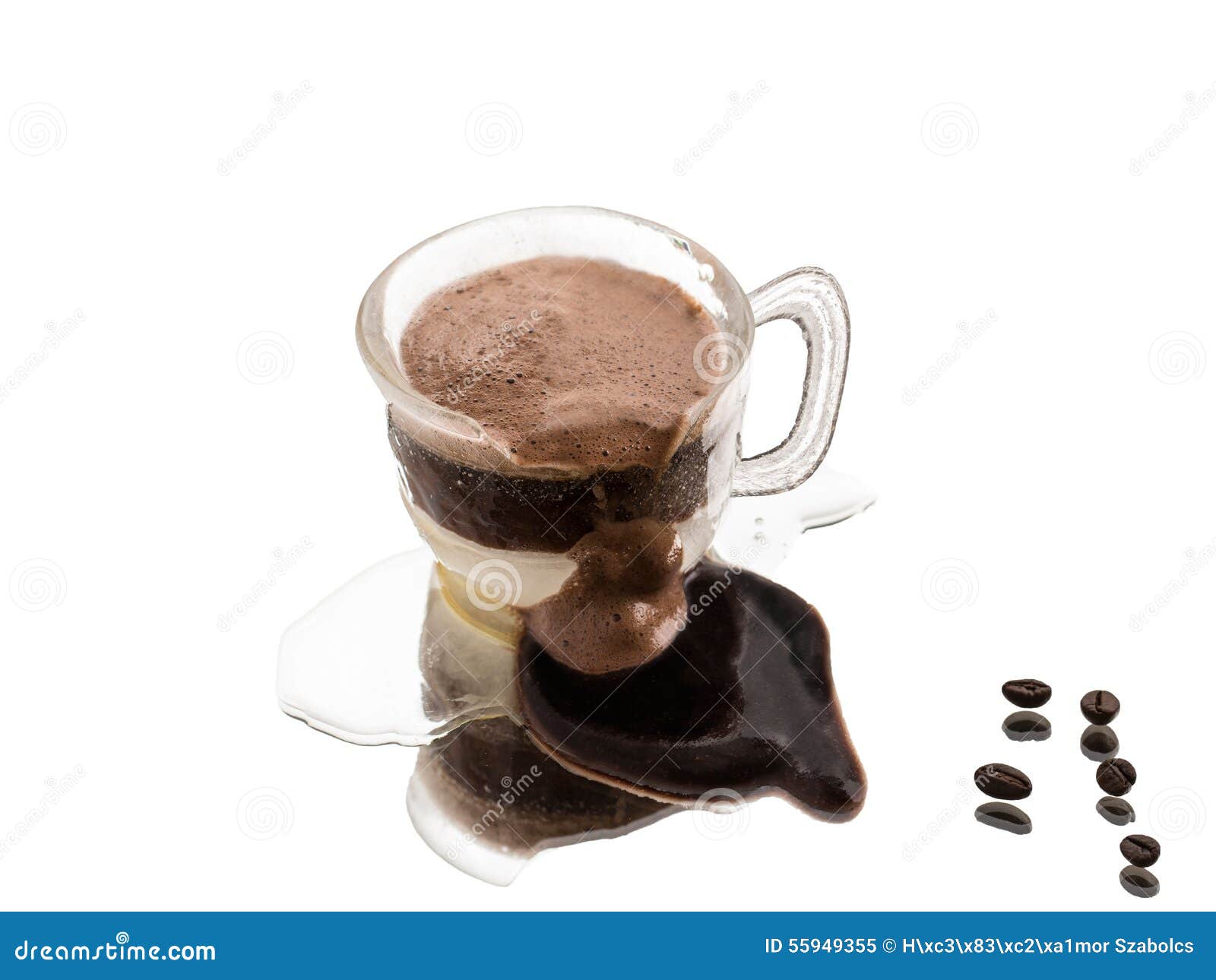 Melted Coffee Cup from Ice Made Stock Image - Image of cappuccino, foam ...