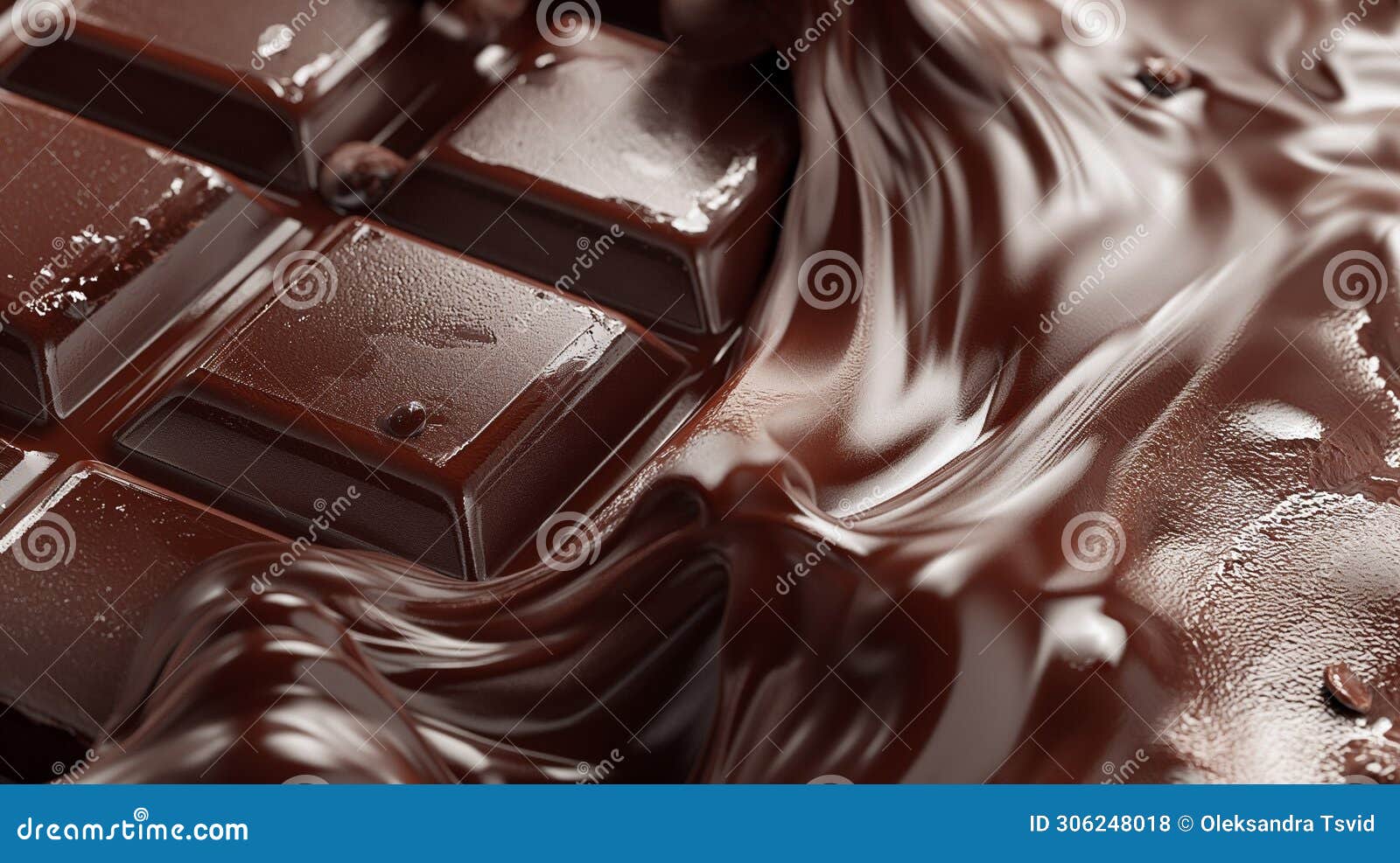 Melted Dark Chocolate Flow, Candy or Chocolate Preparation Stock Photo ...