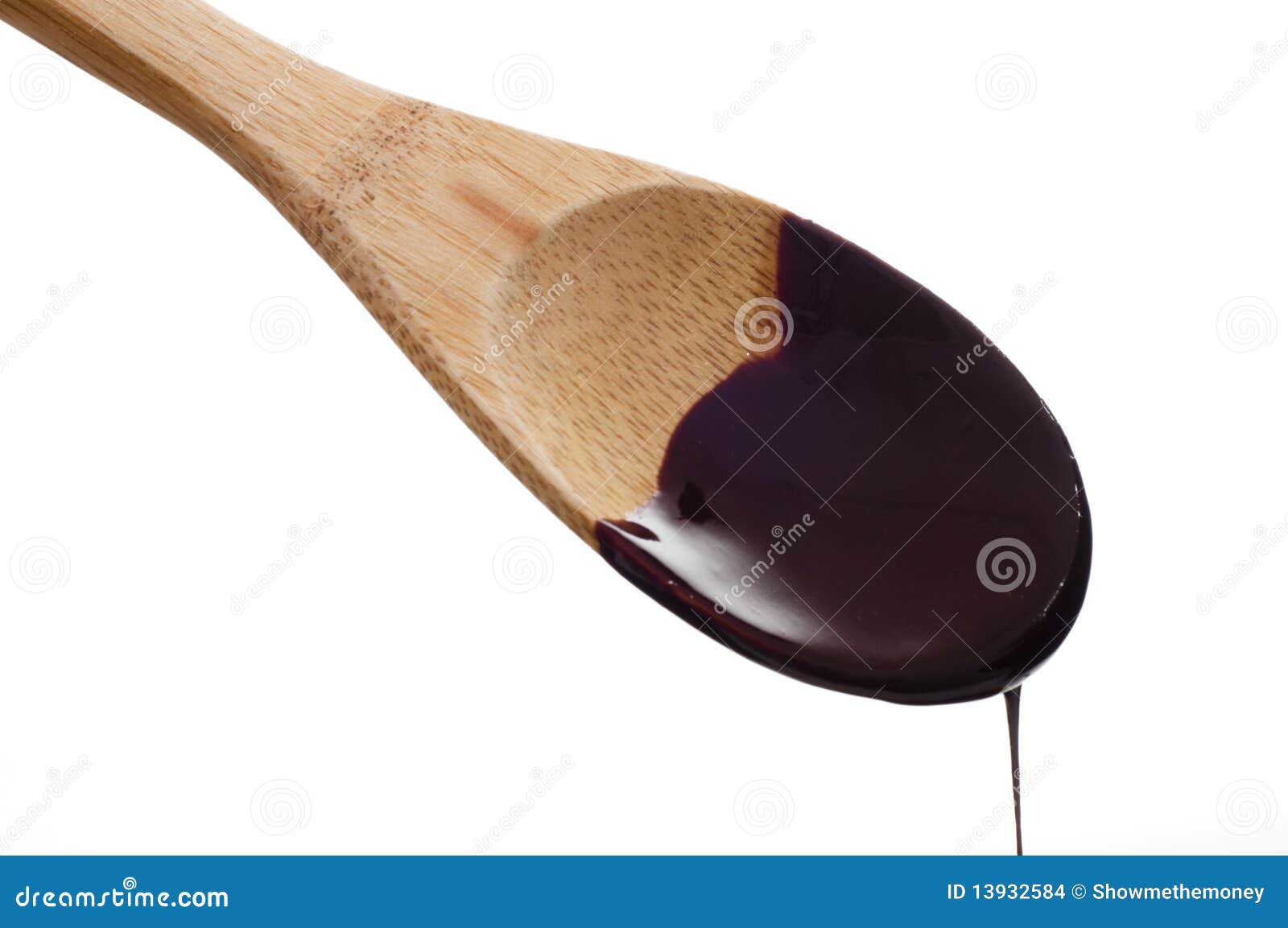 Melted Dark Chocolate on Wooden Spoon Stock Photo - Image of cocoa ...
