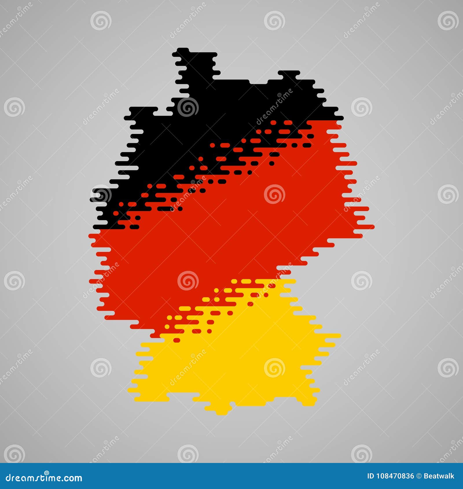 Melted Flag Inside the Melted Map of Germany Stock Vector ...