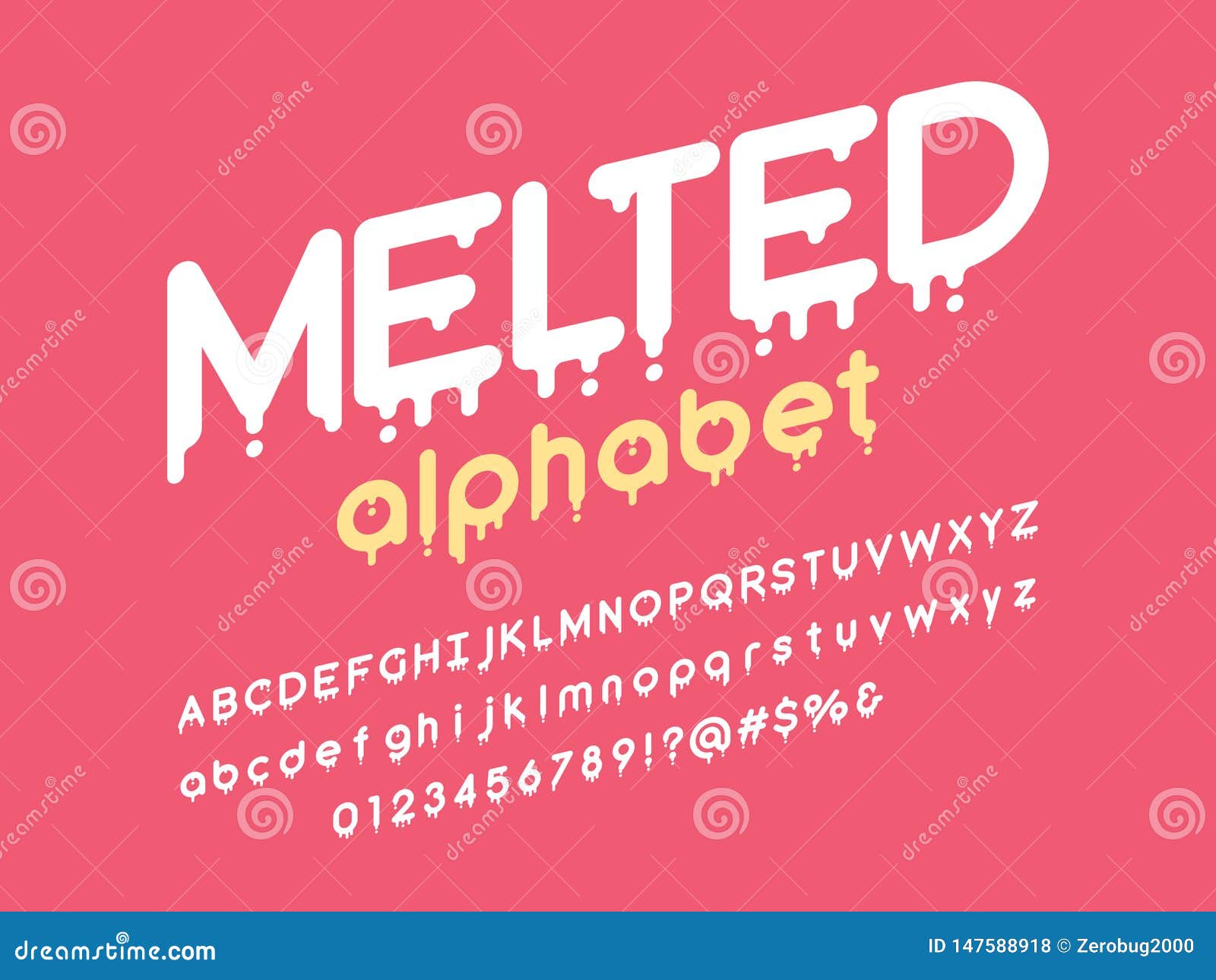 Melted font stock vector. Illustration of typography - 147588918