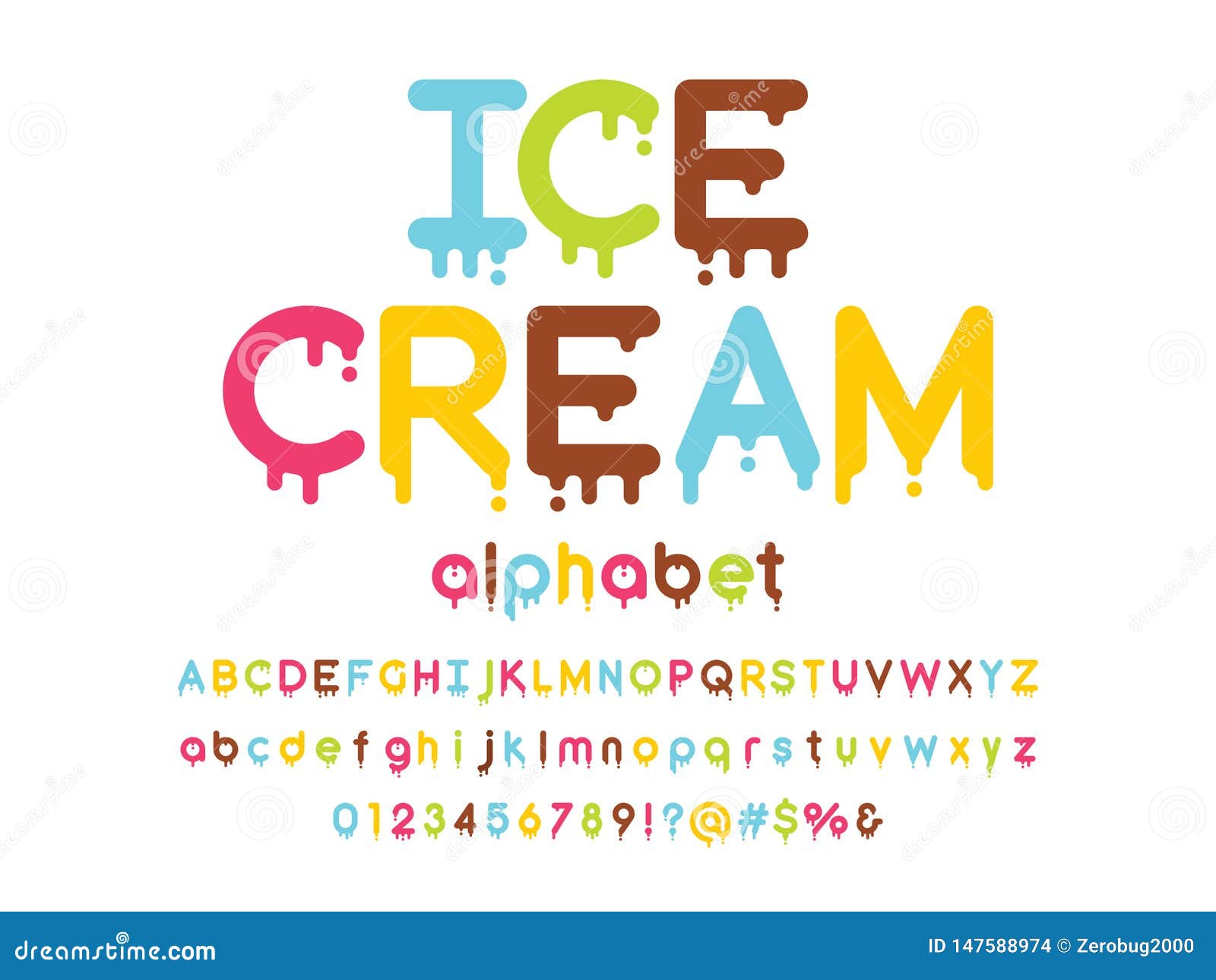 Melted font stock vector. Illustration of lettering - 147588974