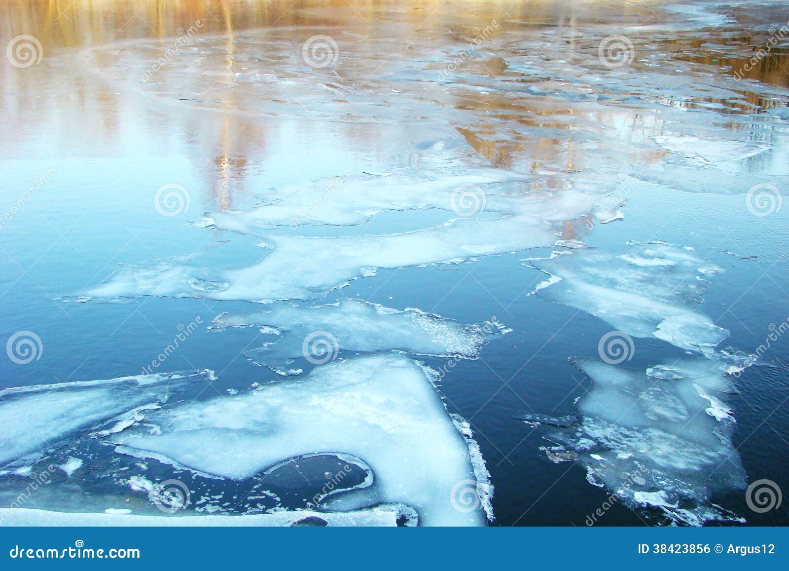 Melted ice on the water stock photo. Image of river, calm - 38423856