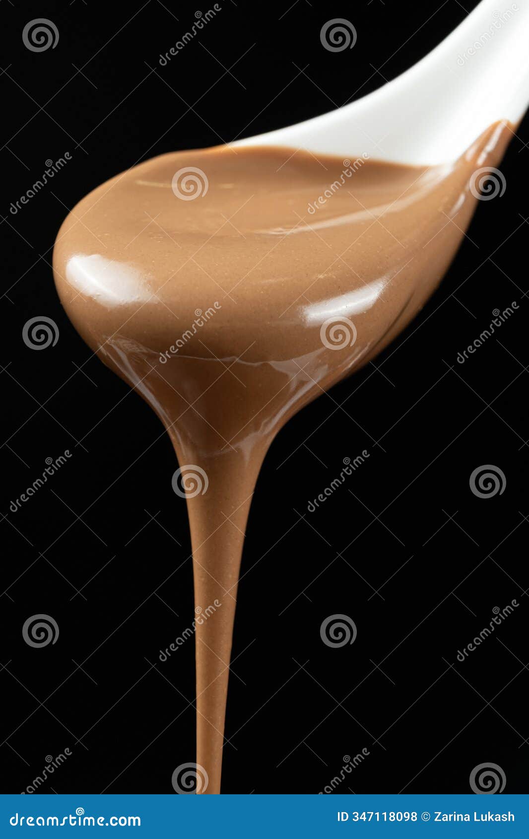 Melted Milk Chocolate Poured Out of a Spoon. Stock Photo - Image of ...
