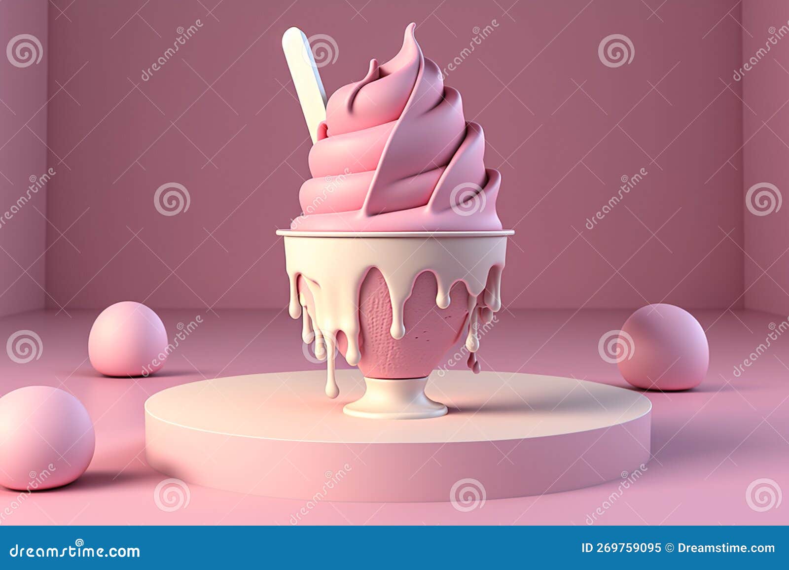 Melted Pink Doughnut Icing Drop Vector Illustration | CartoonDealer.com ...
