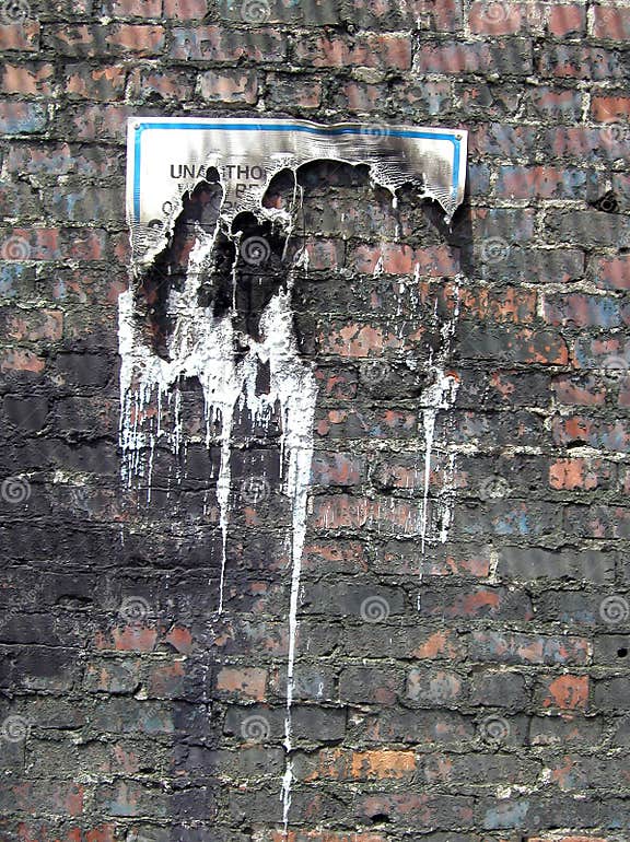 Melted Sign stock image. Image of urban, fire, sign, burnt - 10641