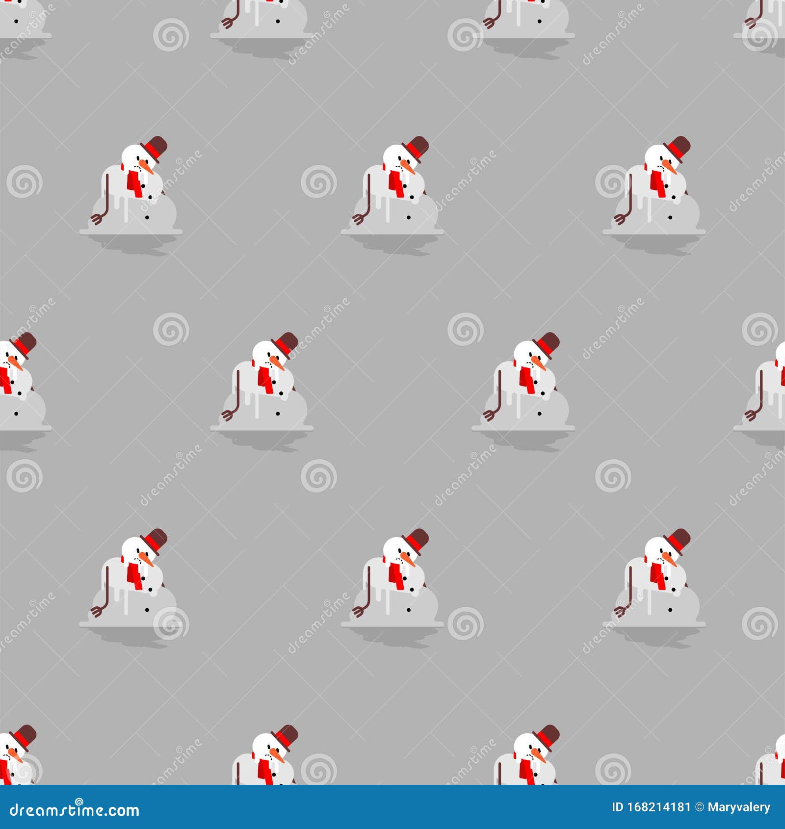 Melted Snowman Isolated. Winter Is Ending. End Of Christmas. Vector ...