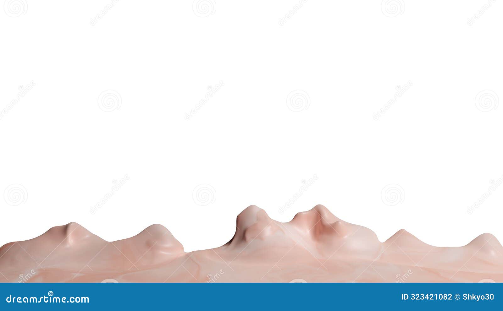 Melted Wall of Cream with Peach Colors Pattern on White Stock Photo ...