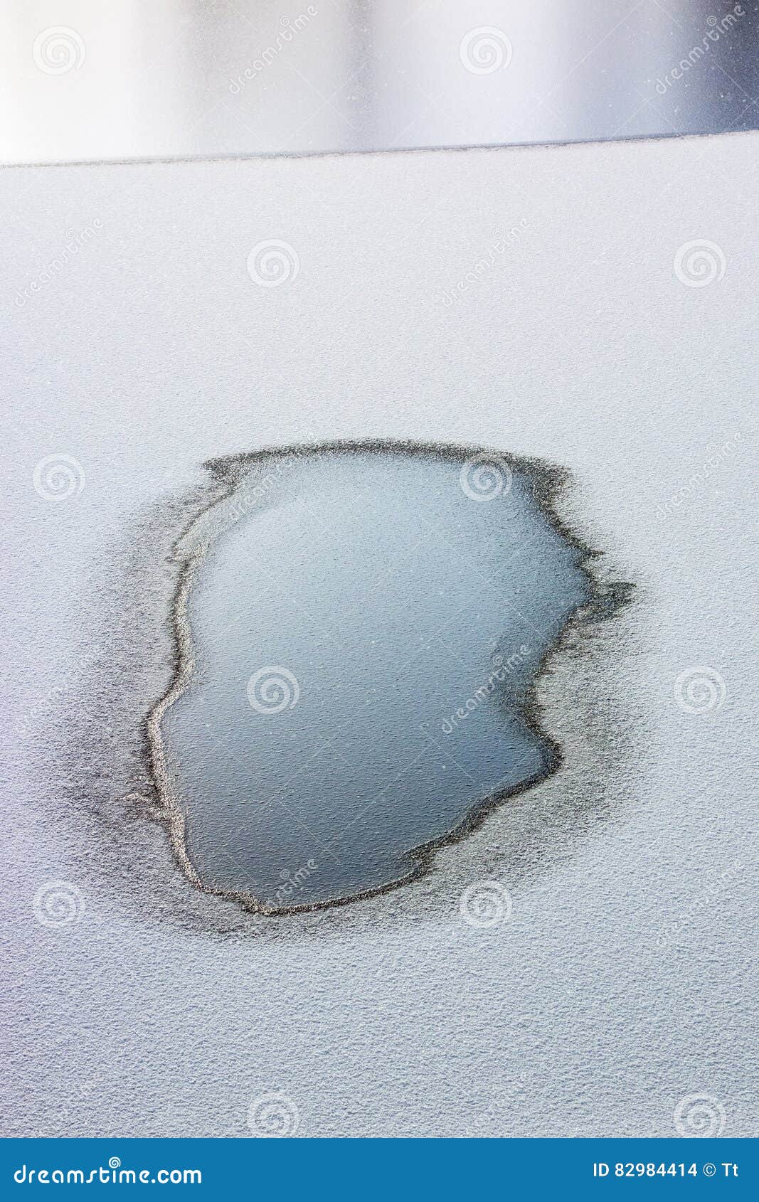 Melted Water Puddle with Snow Stock Photo - Image of snow, pond: 82984414