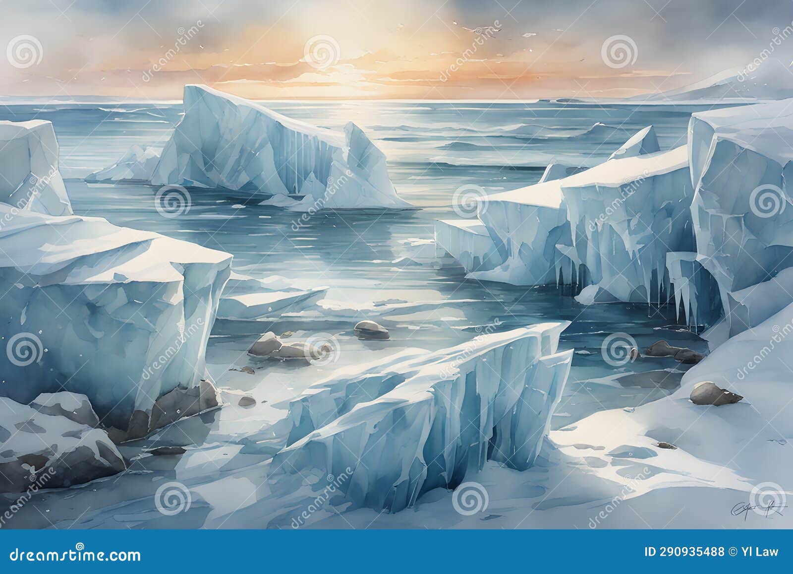Melting Arctic Sea Ice Floes Breaking Editorial Stock Photo - Image of ...