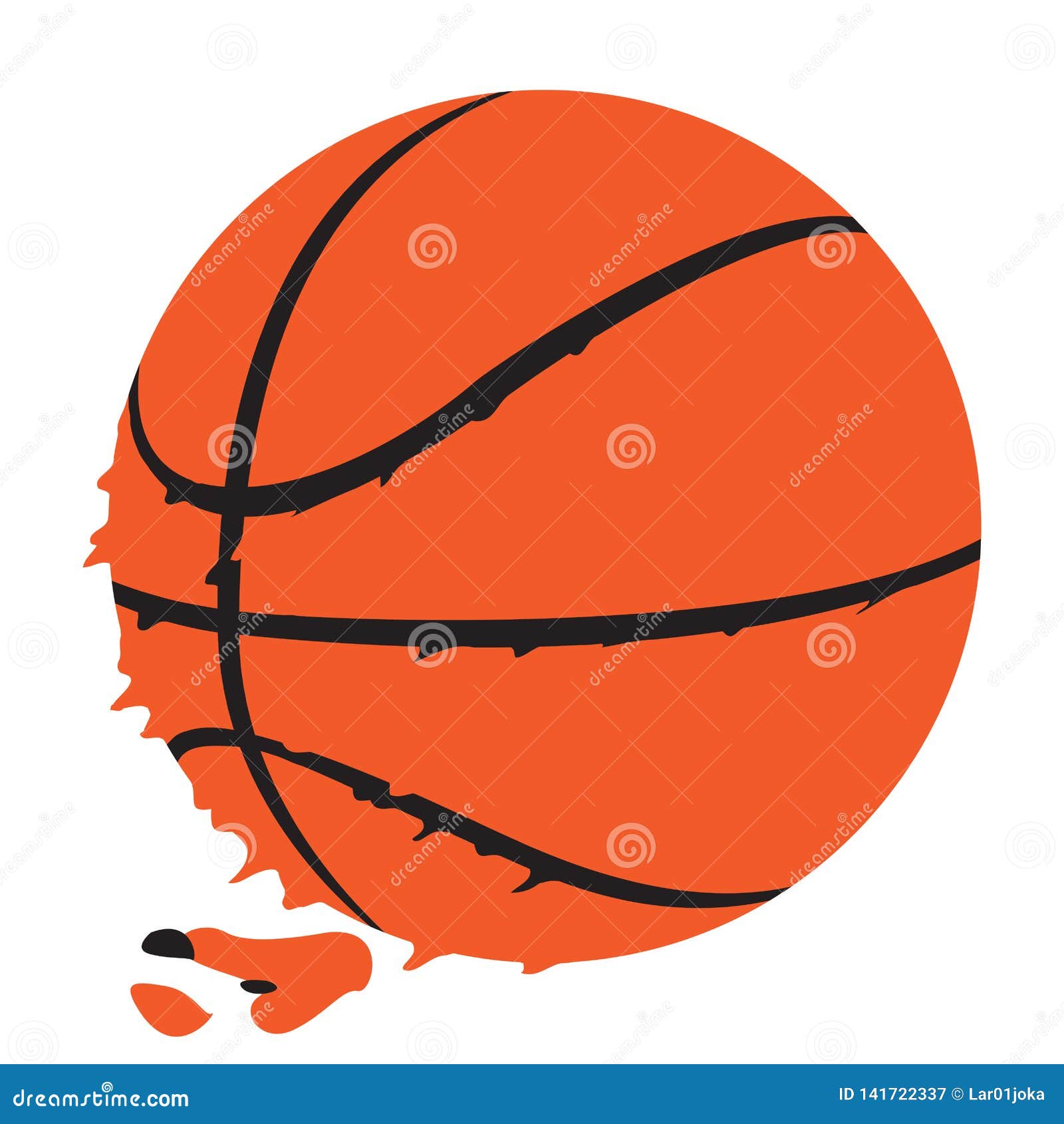 Melting basketball ball stock vector. Illustration of basket - 141722337