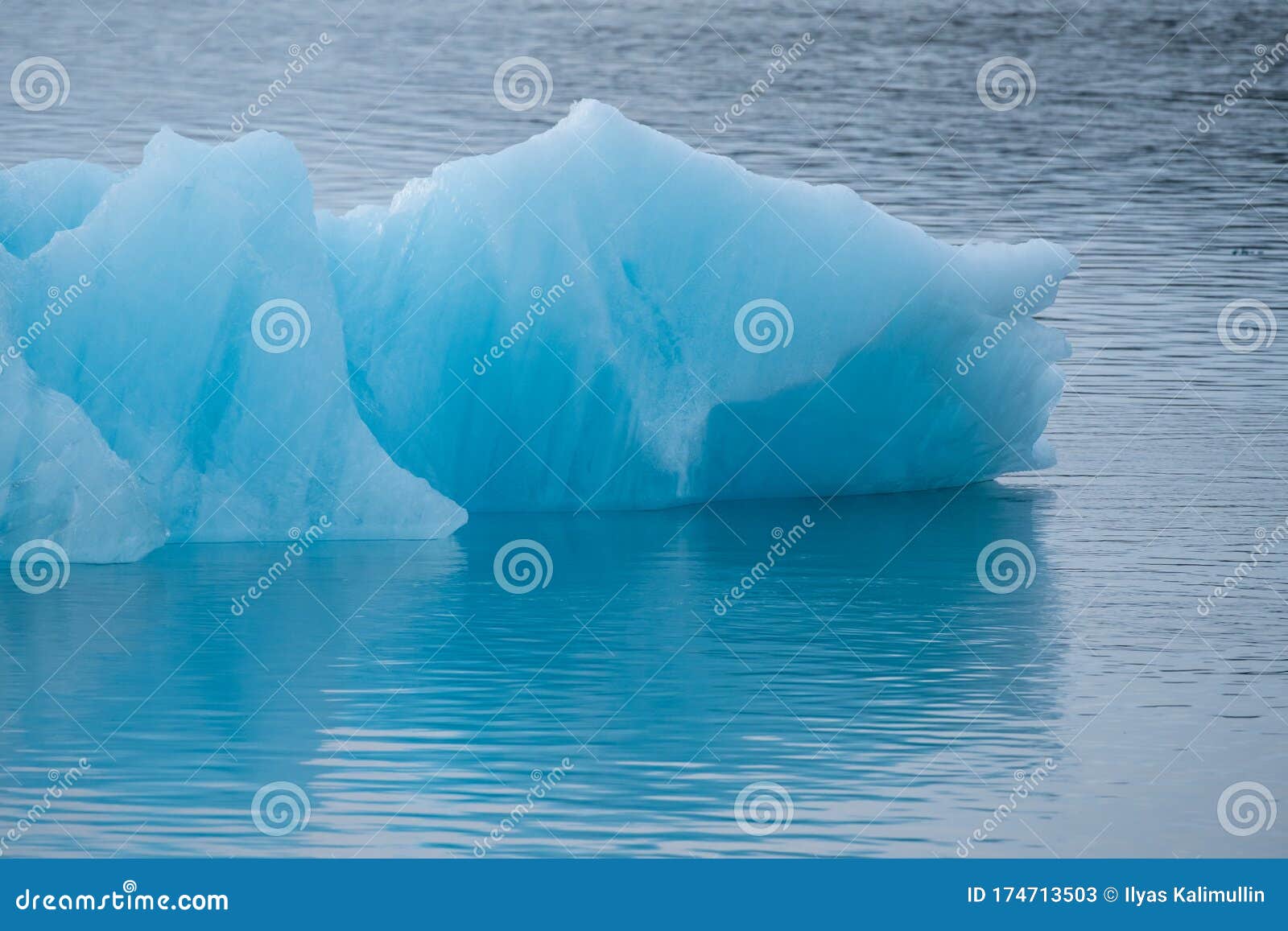 Melting Blue Ice in Cold Water Stock Image - Image of cold, scenic ...