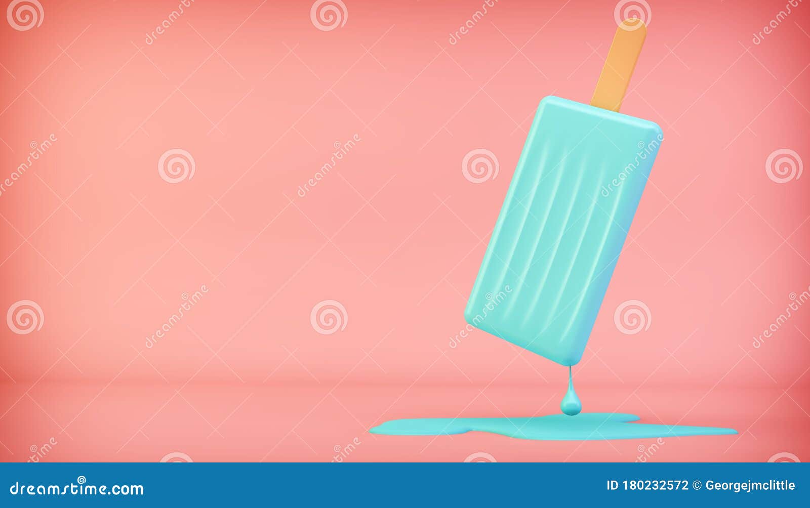 Melting blue ice cream stock illustration. Illustration of cream ...