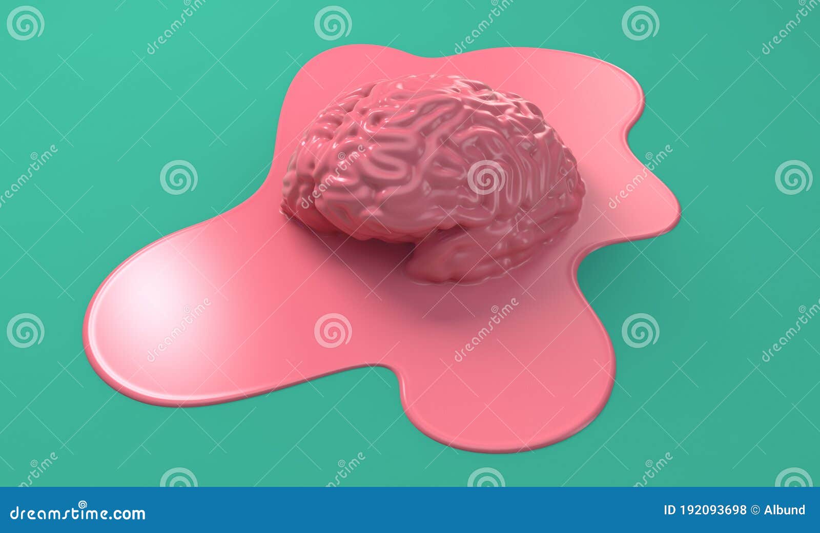 Melting Brain Concept stock illustration. Illustration of bright ...