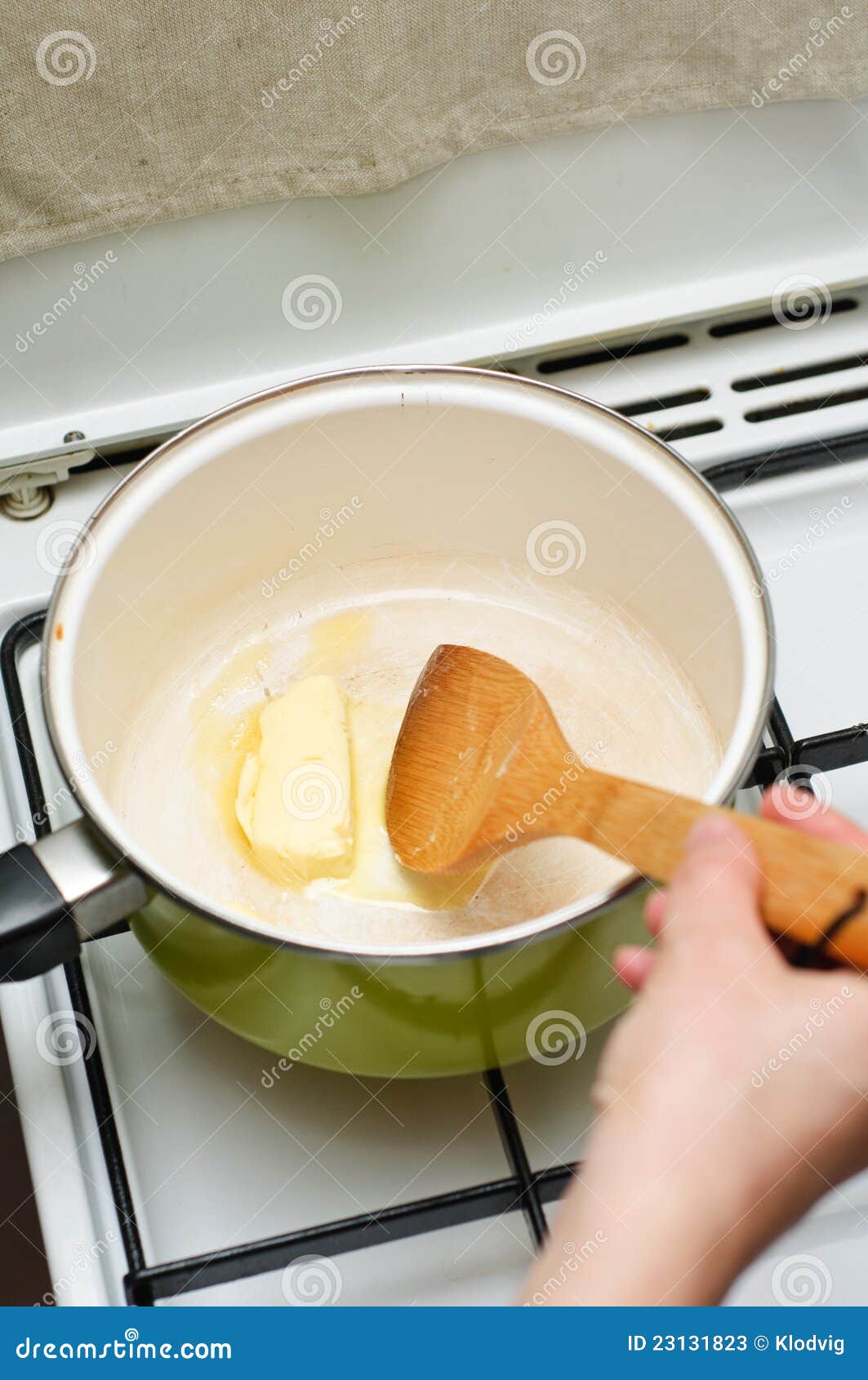 Melting butter stock image. Image of mixing, grease, green - 23131823