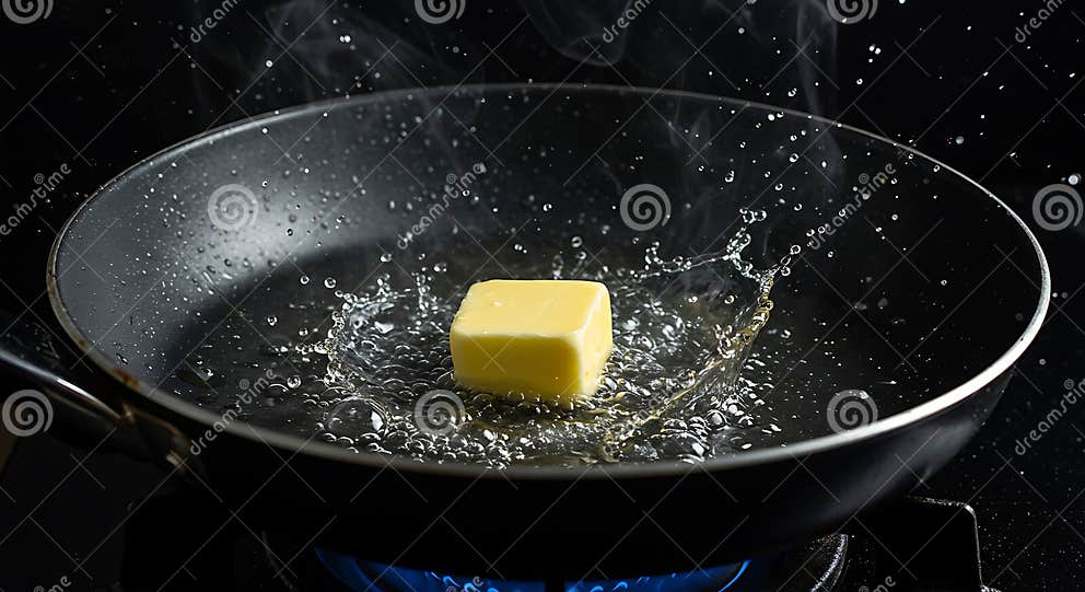 Melting Butter Cube: a Dramatic Kitchen Still Life Stock Photo - Image ...