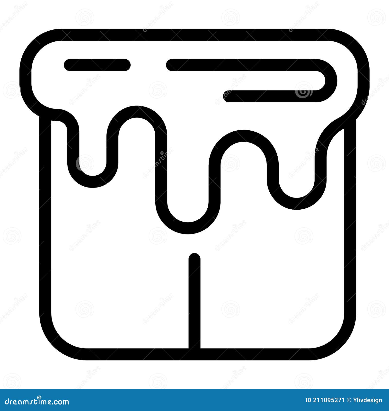 Melting Caramel Icon, Outline Style Stock Vector - Illustration of gold ...