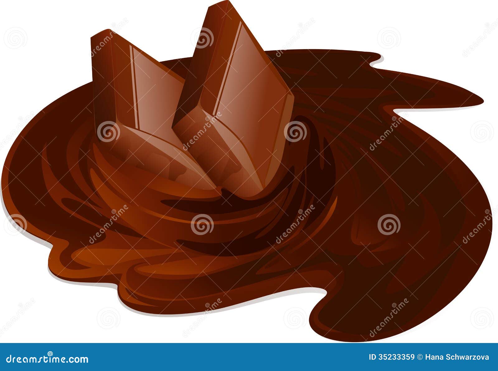 Melting Chocolate On White Background Vector Isolated | CartoonDealer ...
