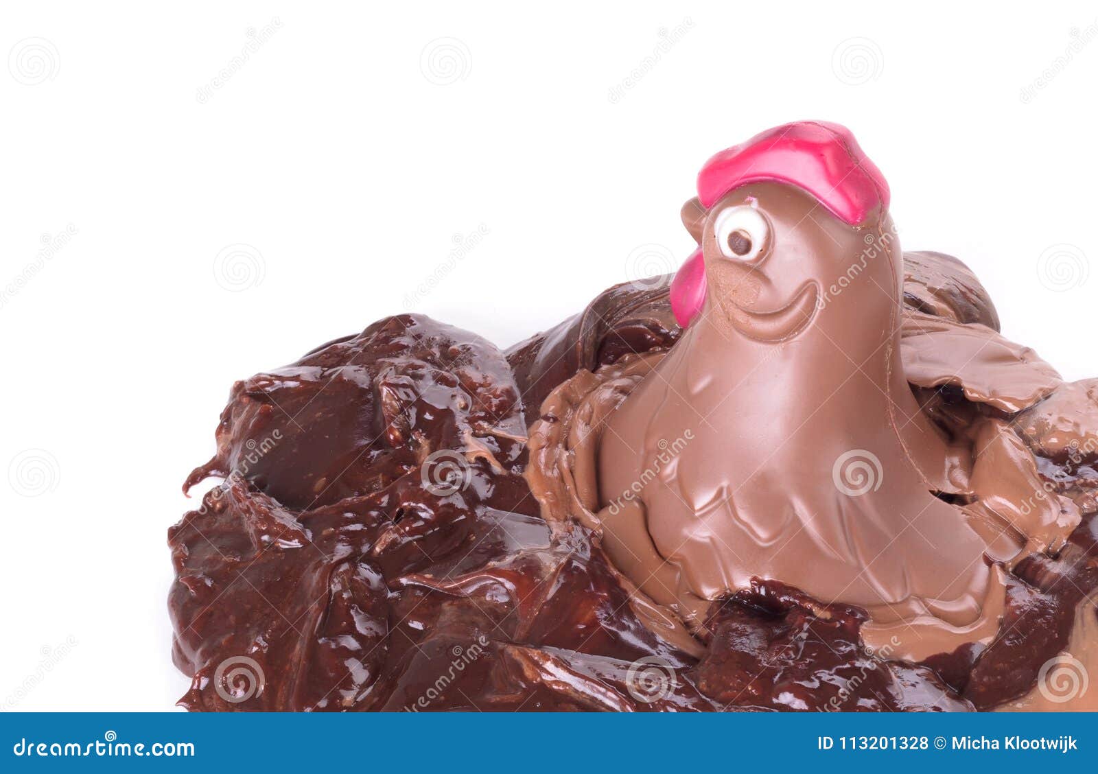 Melting Chocolate Easter Chicken Stock Photo - Image of happy ...