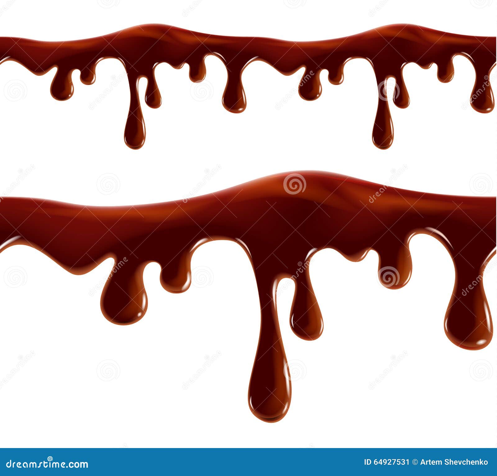 Melting Chocolate Seamless Border Vector Isolated Stock Vector ...
