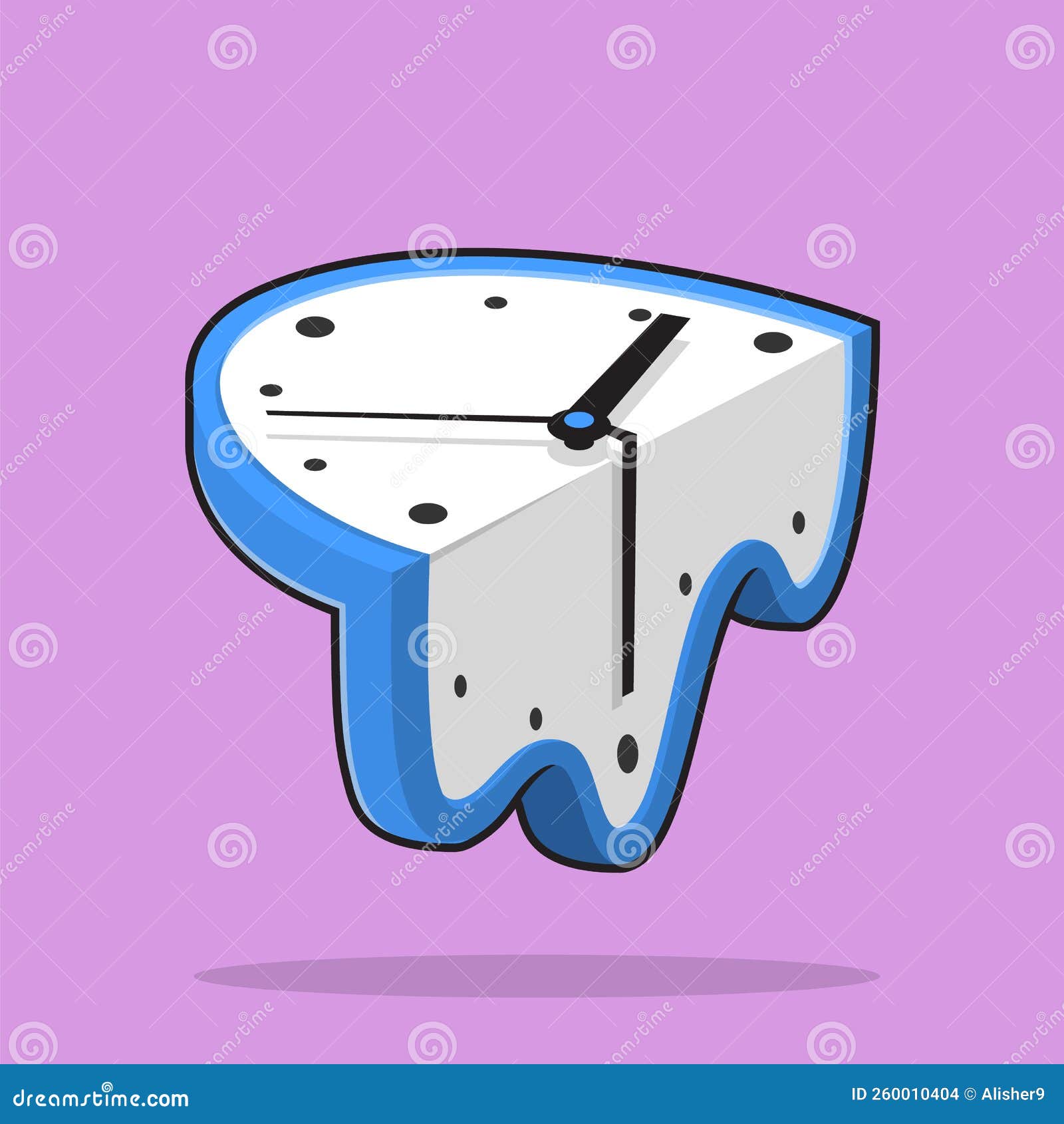 Melting Clock with Blue Rim Stock Vector - Illustration of mechanical ...