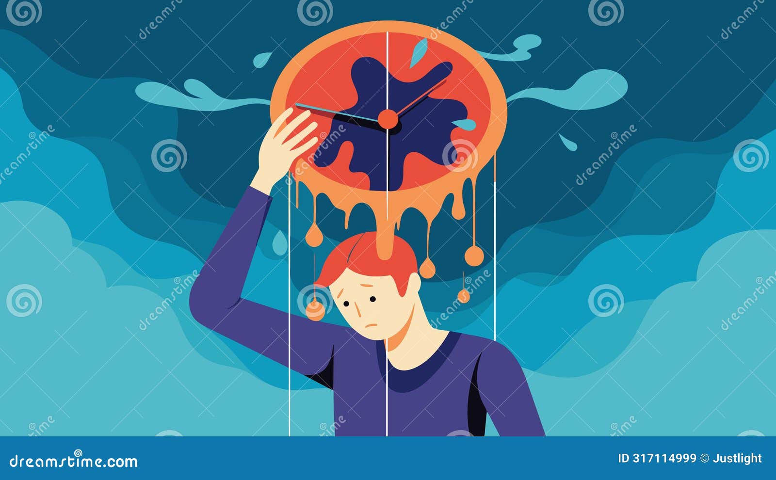 Melting Clock Symbolizes Lost Time In Parkinsons Dopamine Depletion ...