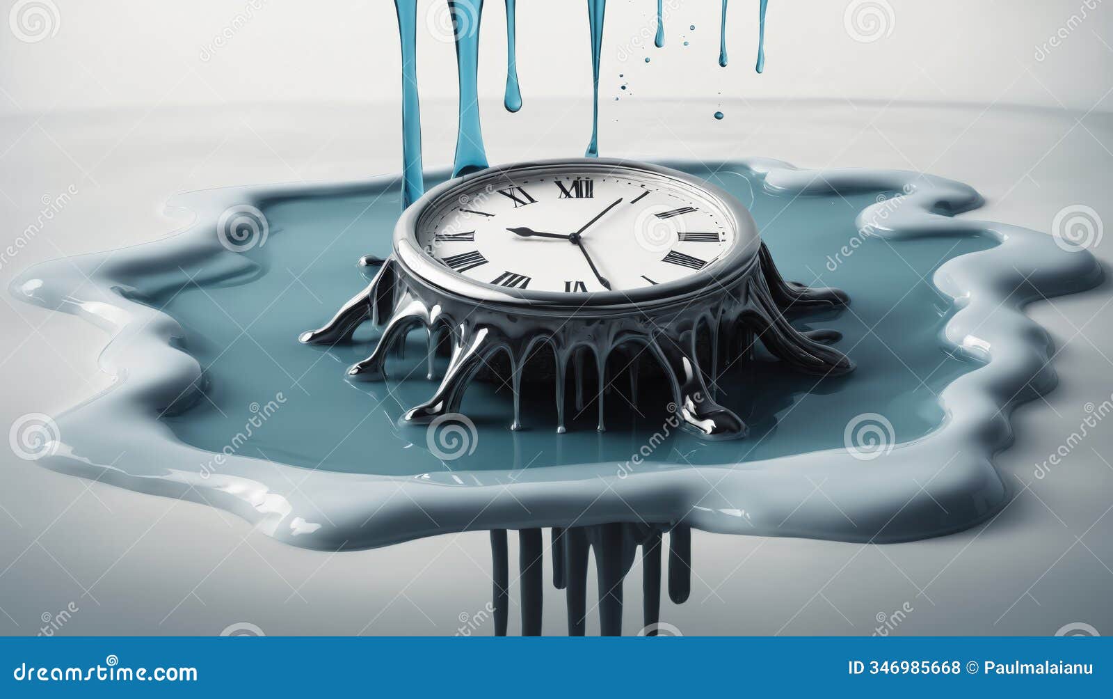 A Melting Clock, Representing the Fluidity of Time Concept. Stock ...
