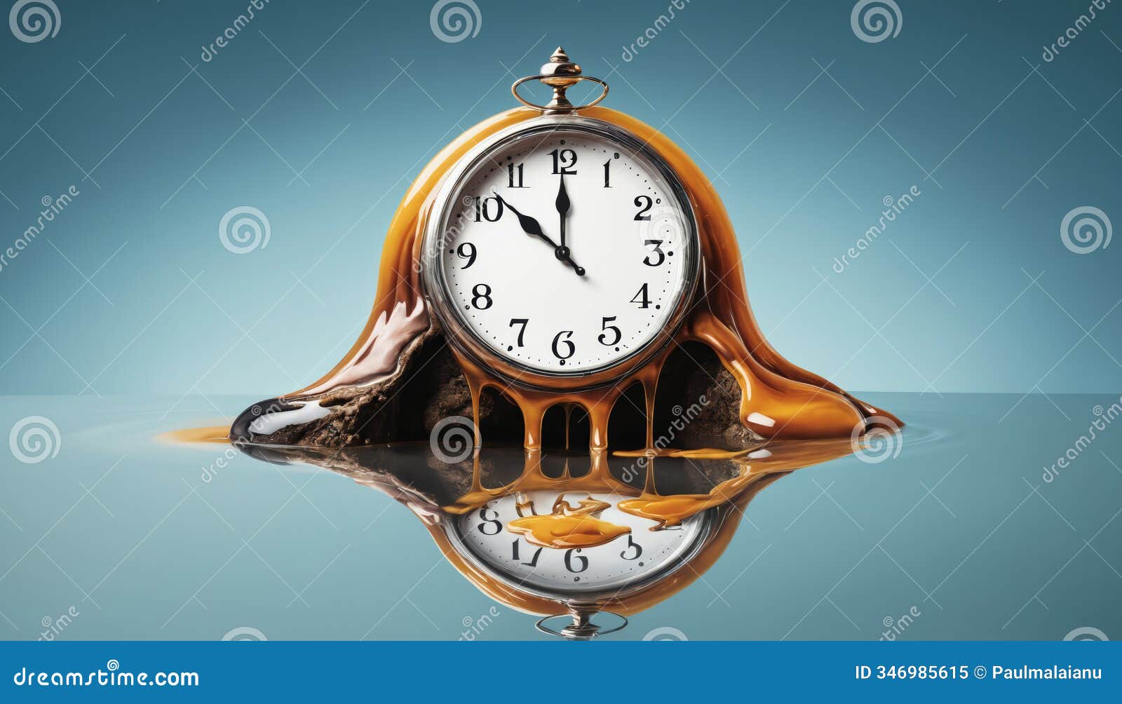 A Melting Clock, Representing the Fluidity of Time Concept. Stock ...