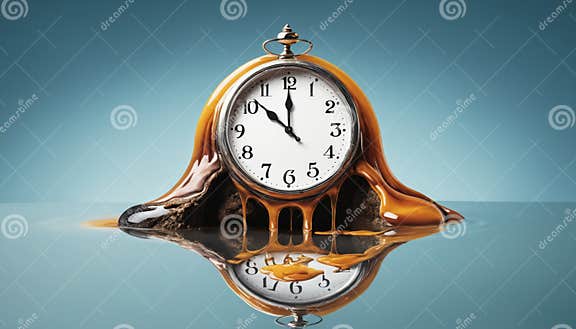 A Melting Clock, Representing the Fluidity of Time Concept. Stock ...