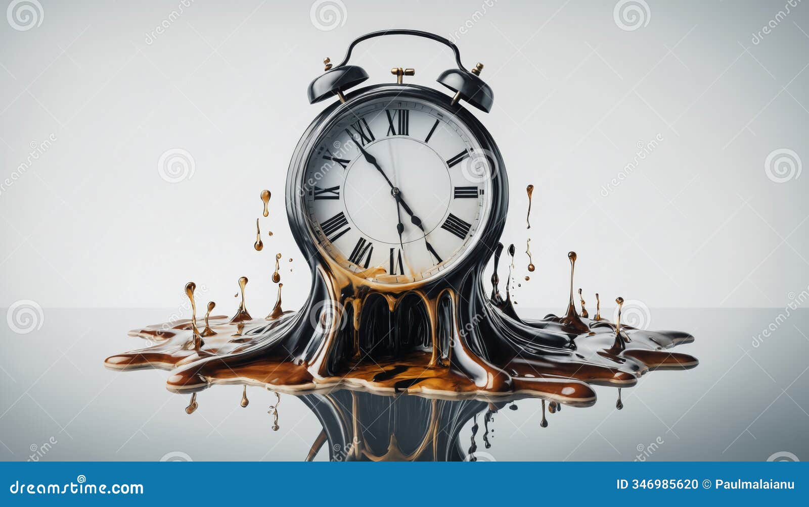 A Melting Clock, Representing the Fluidity of Time Concept. Stock ...