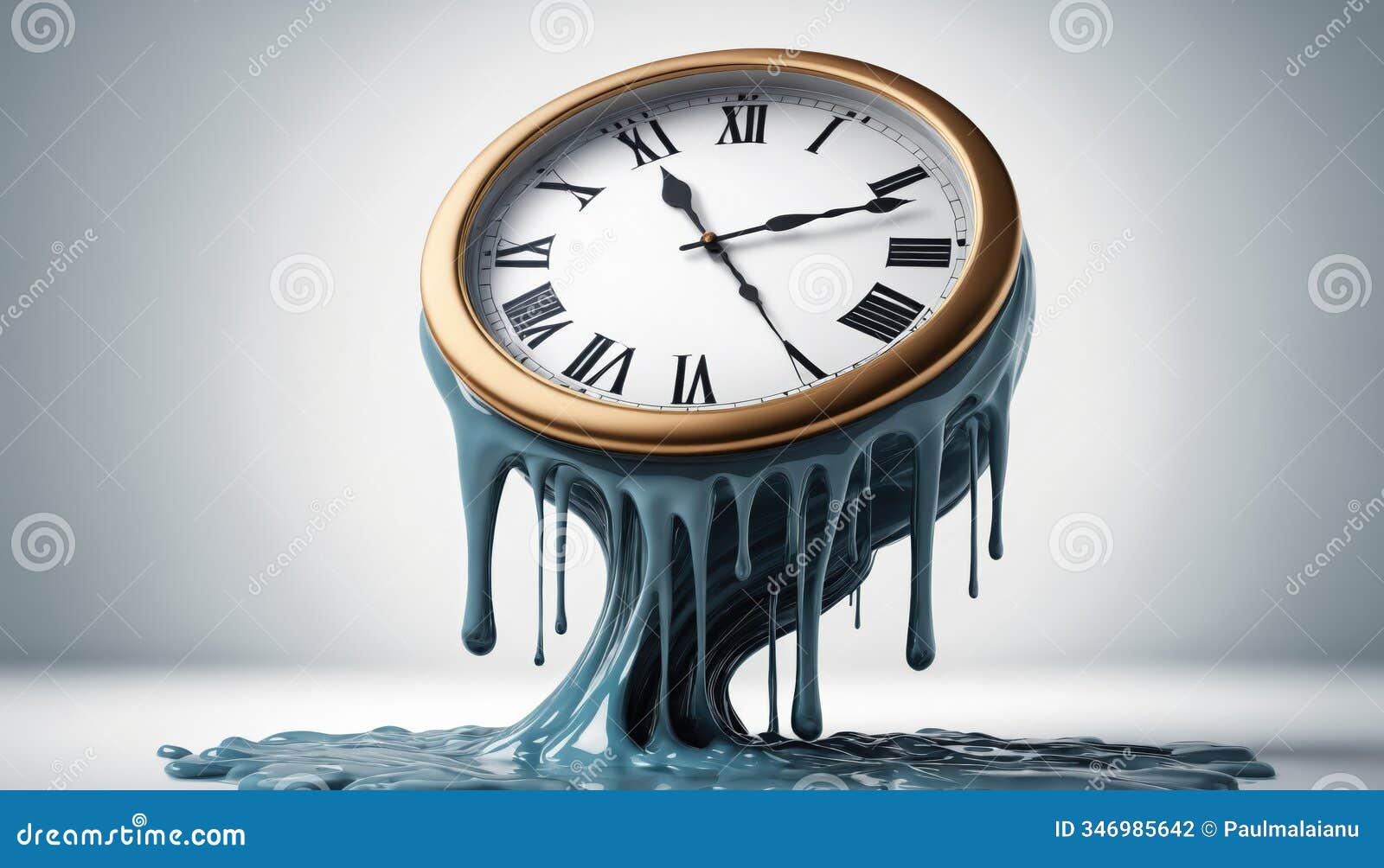 A Melting Clock, Representing the Fluidity of Time Concept. Stock ...