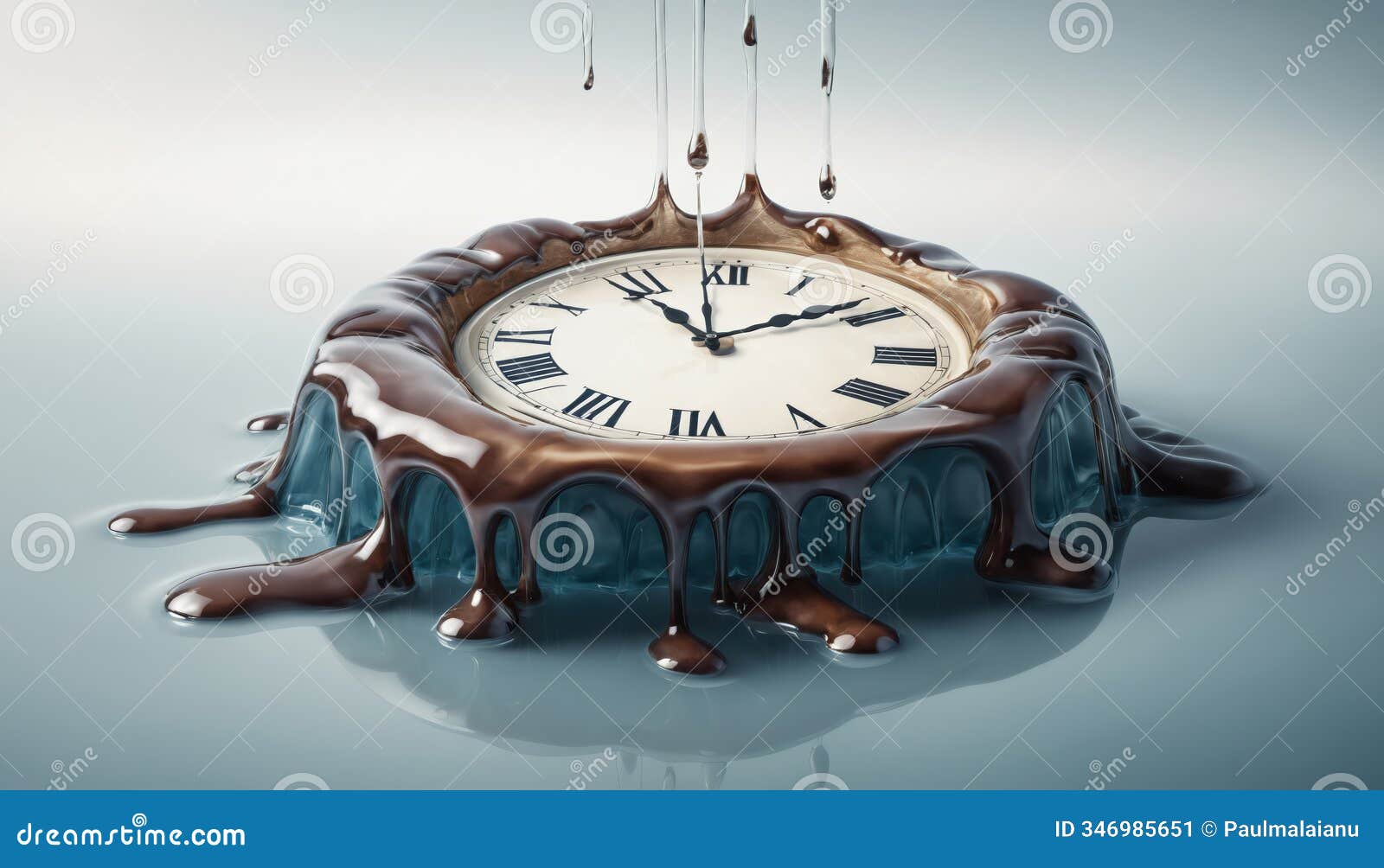 A Melting Clock, Representing the Fluidity of Time Concept. Stock ...