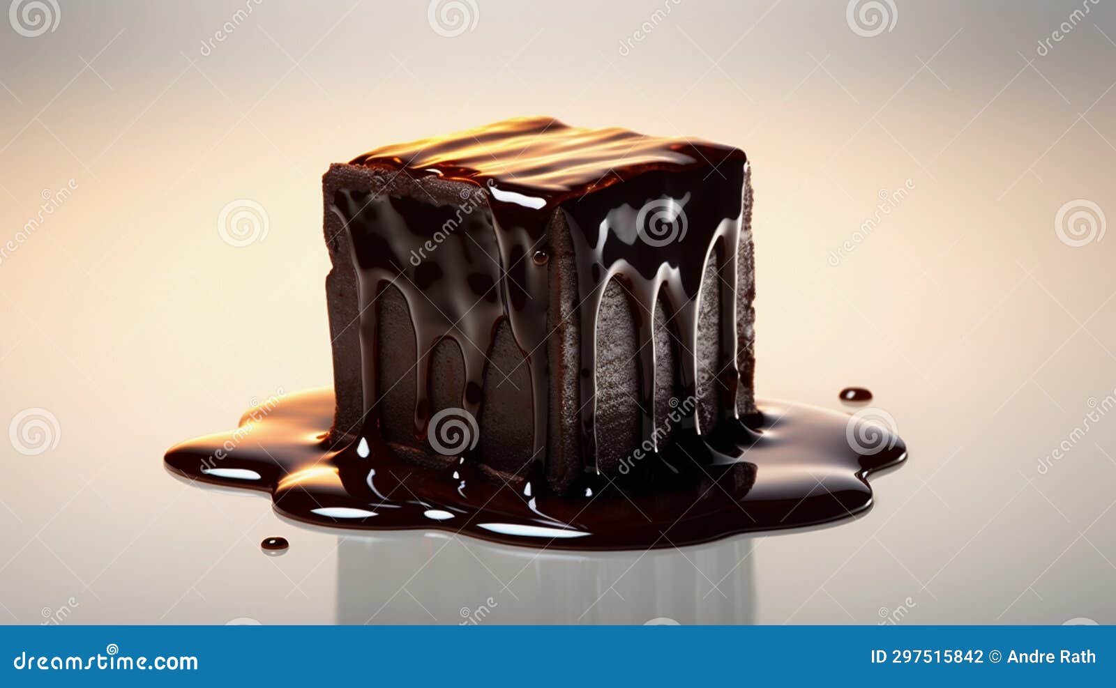 A Melting Cube of Chocolate. Stock Illustration - Illustration of food ...