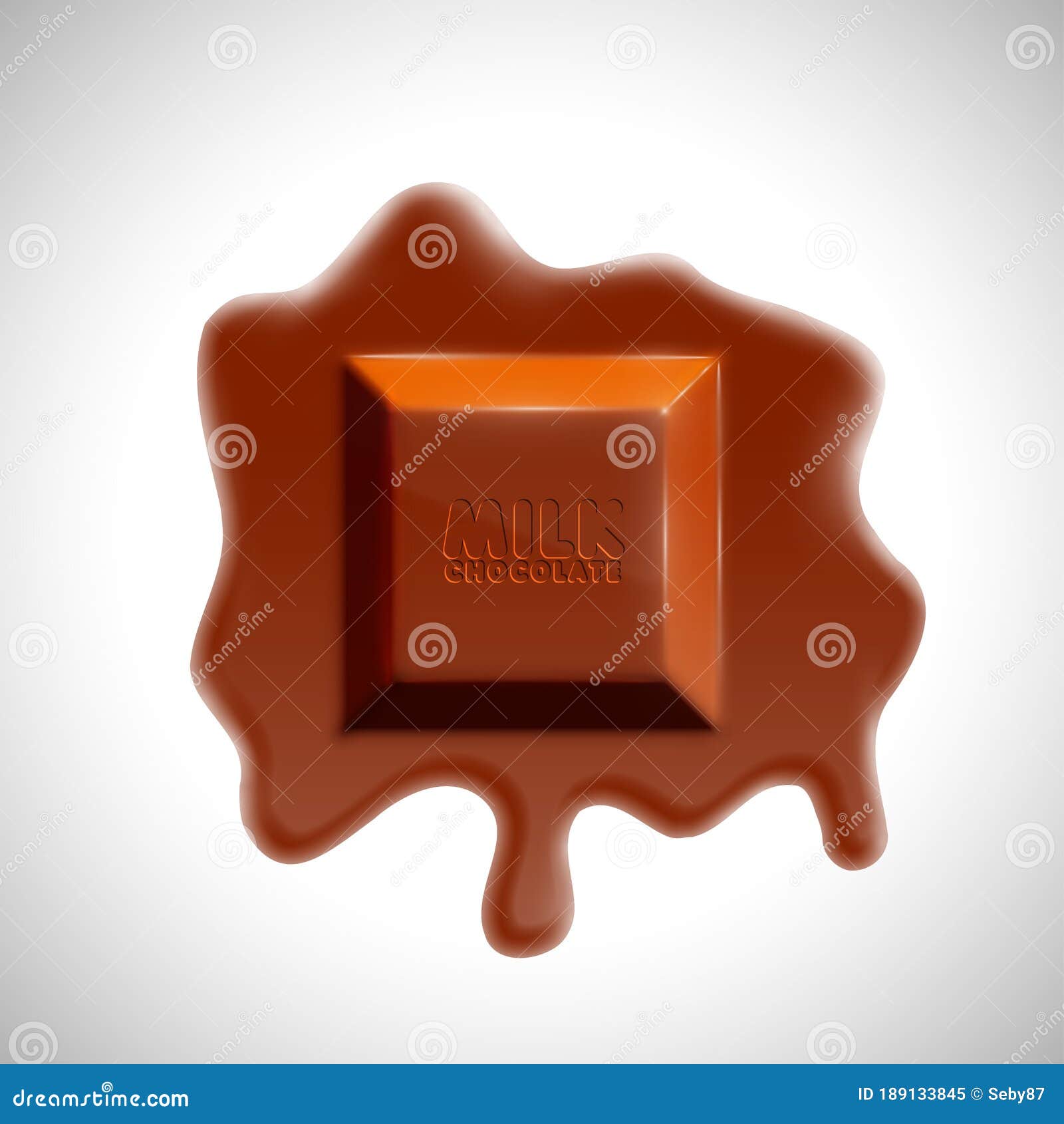 Melting 3D Realistic Chocolate Cube, Vector Stock Vector - Illustration ...