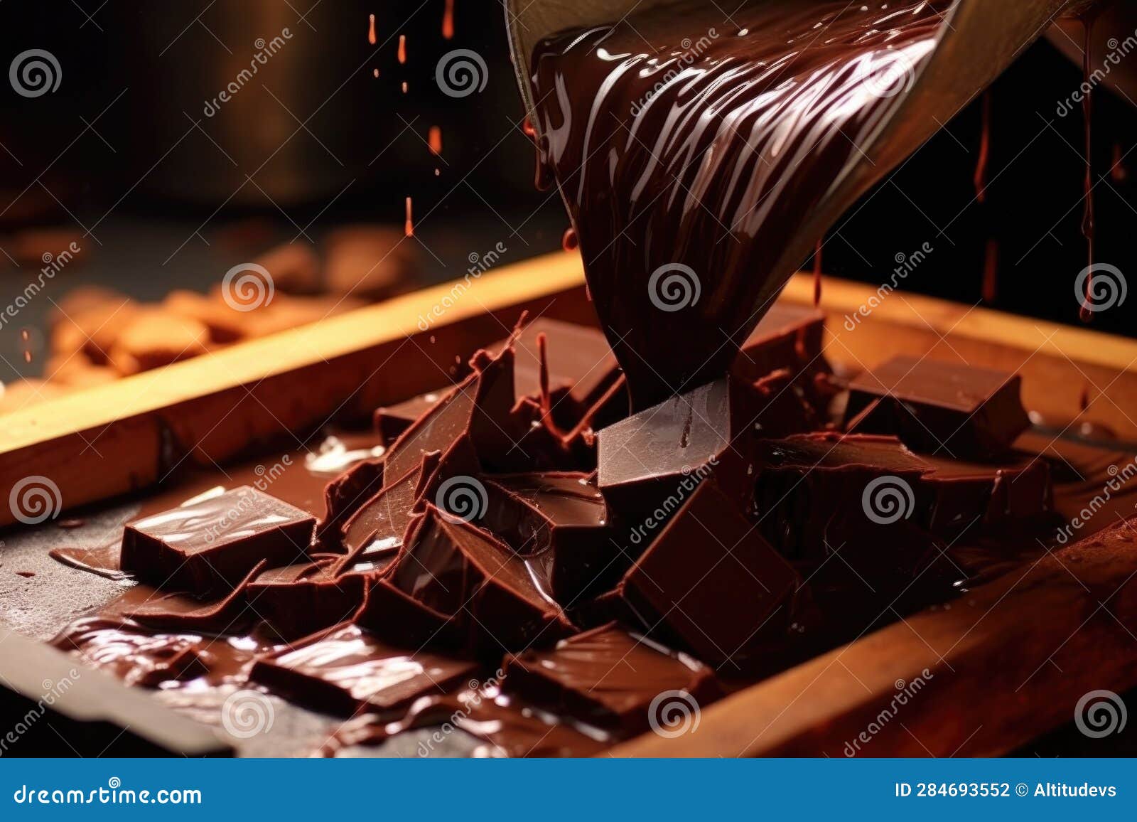 Melting Dark Chocolate for Tempering Stock Photo - Image of melting ...